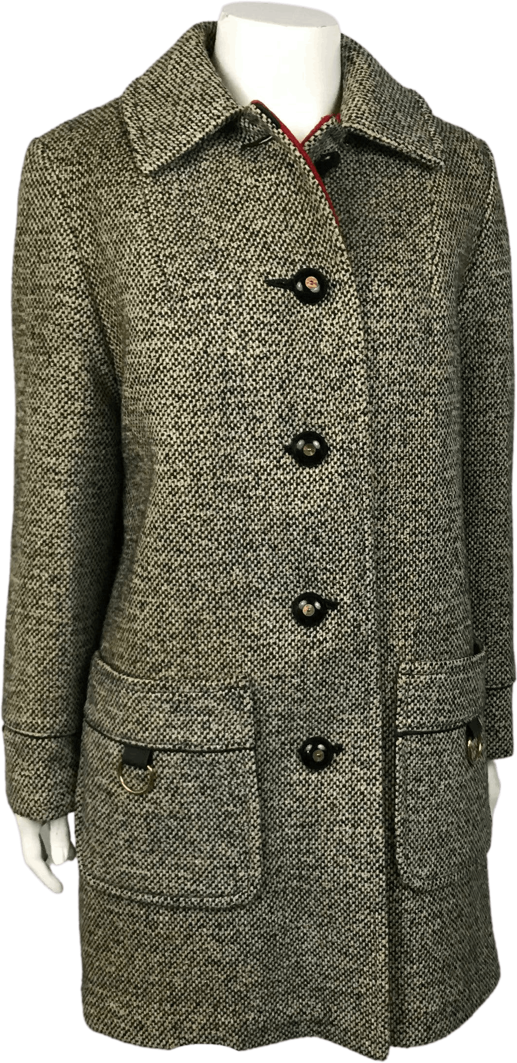 Vintage 60’s Long Wool Tweed Coat by Penguin Fashions | Shop THRILLING