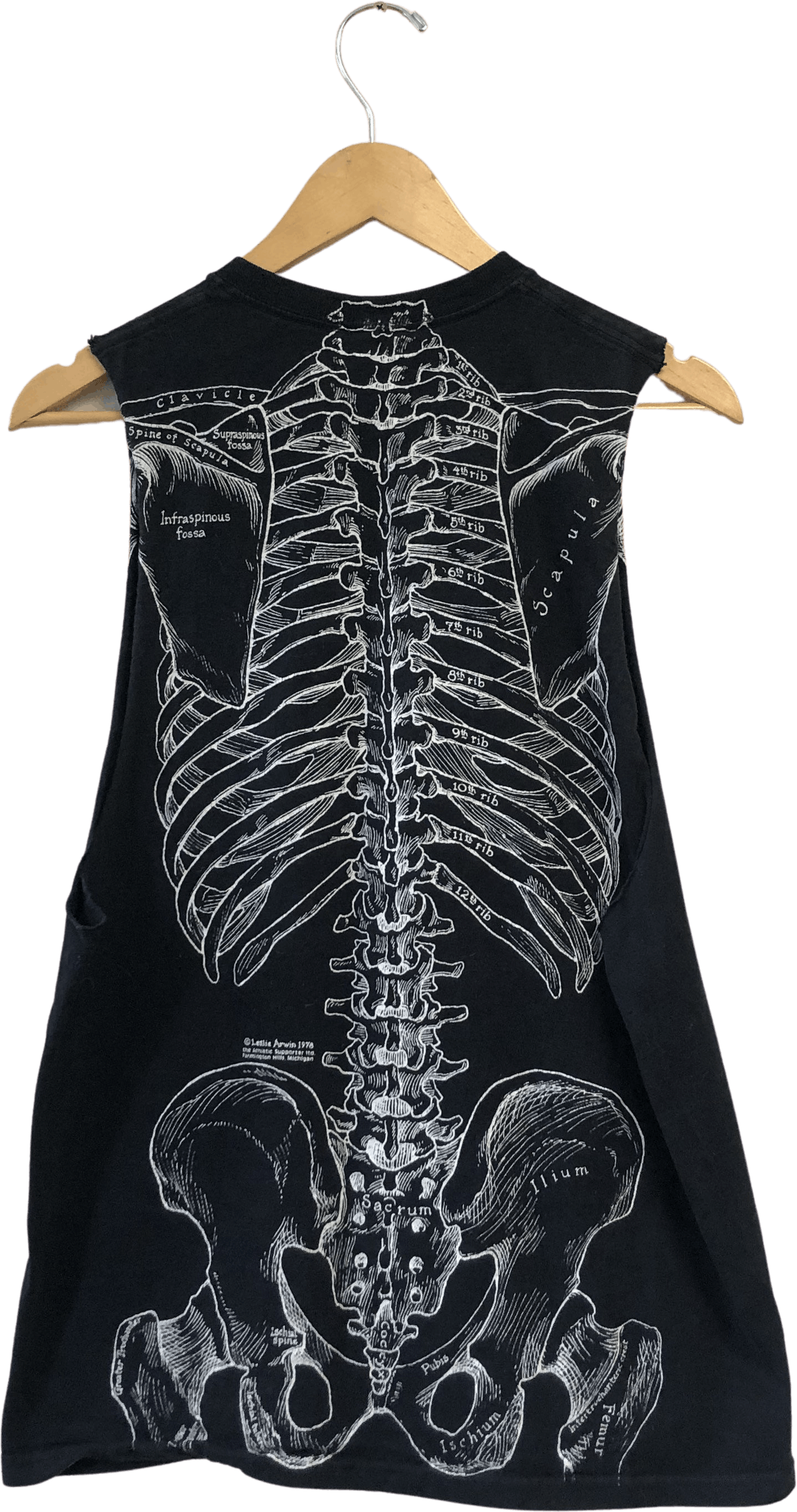 Vintage 70s Black Anatomical Body T-Shirt by Athletic Supporter ltd ...