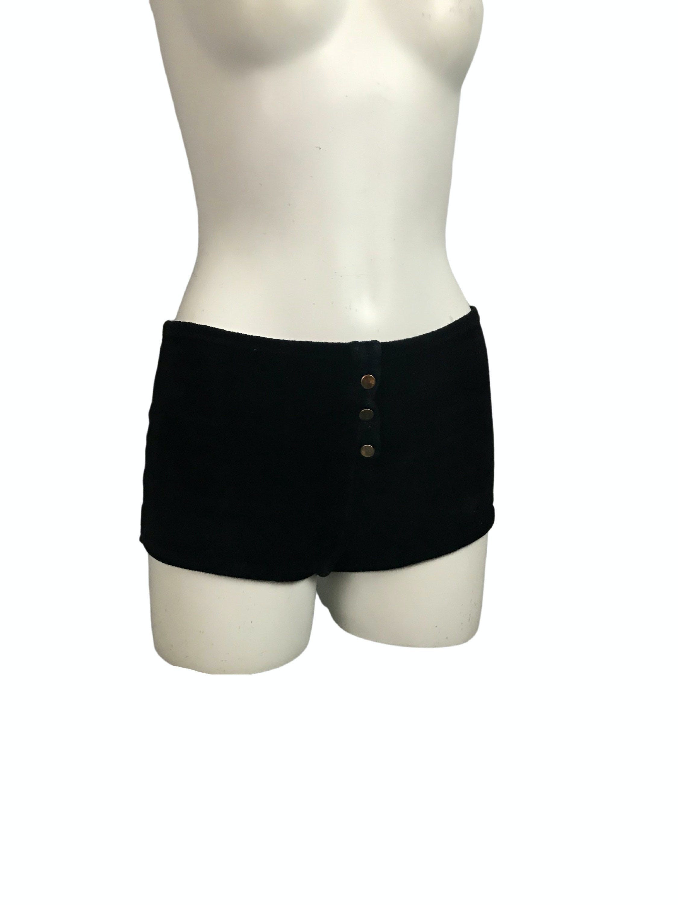 Vintage 60’s Black Velvet Hip Hugger Boy Shorts | Shop THRILLING