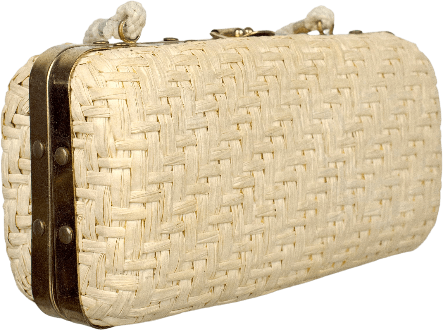 Vintage 50's/60's Beige Woven Straw Box Purse | Shop THRILLING