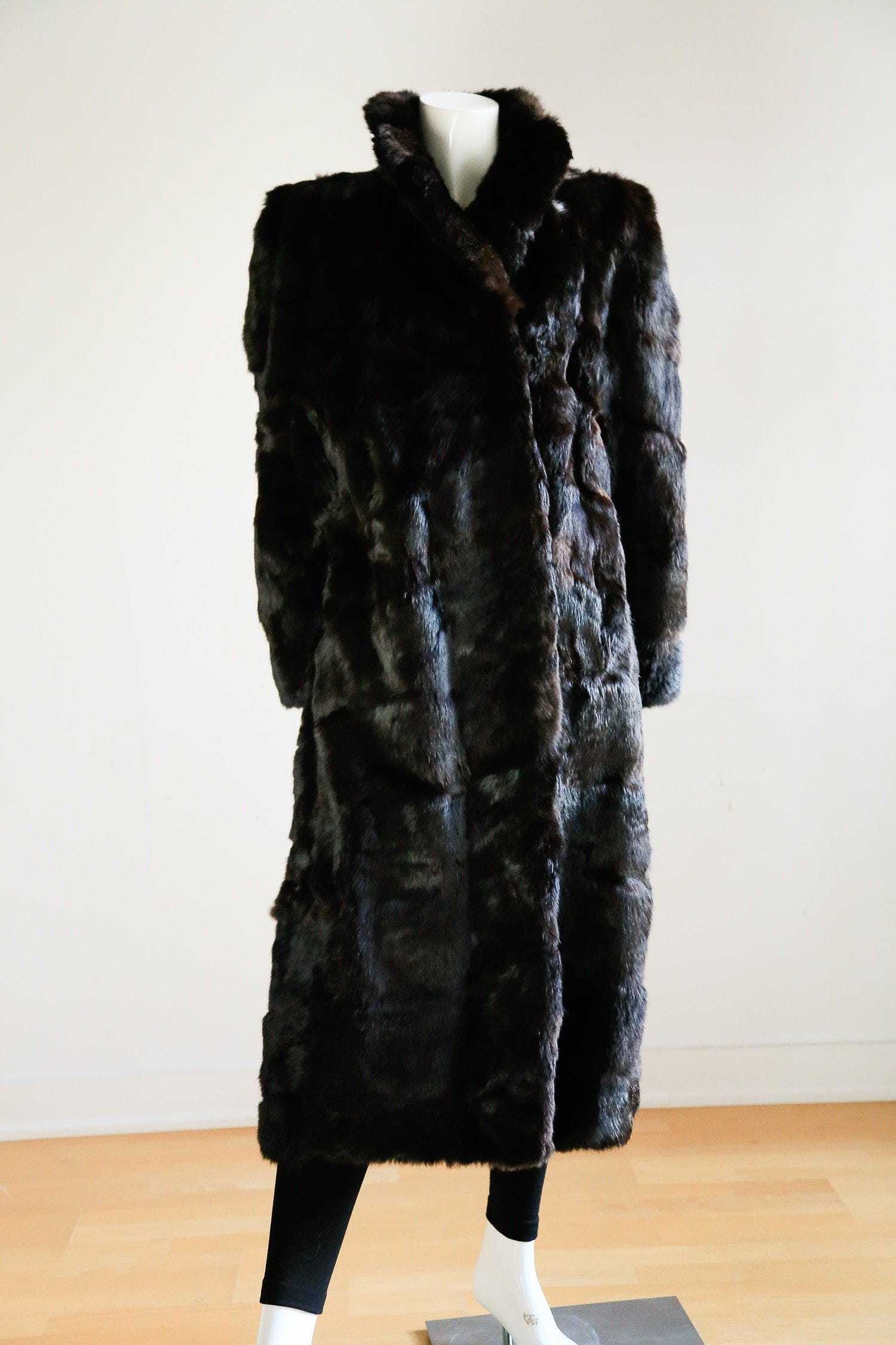 Vintage Long Brown Rabbit Fur Coat | Shop THRILLING