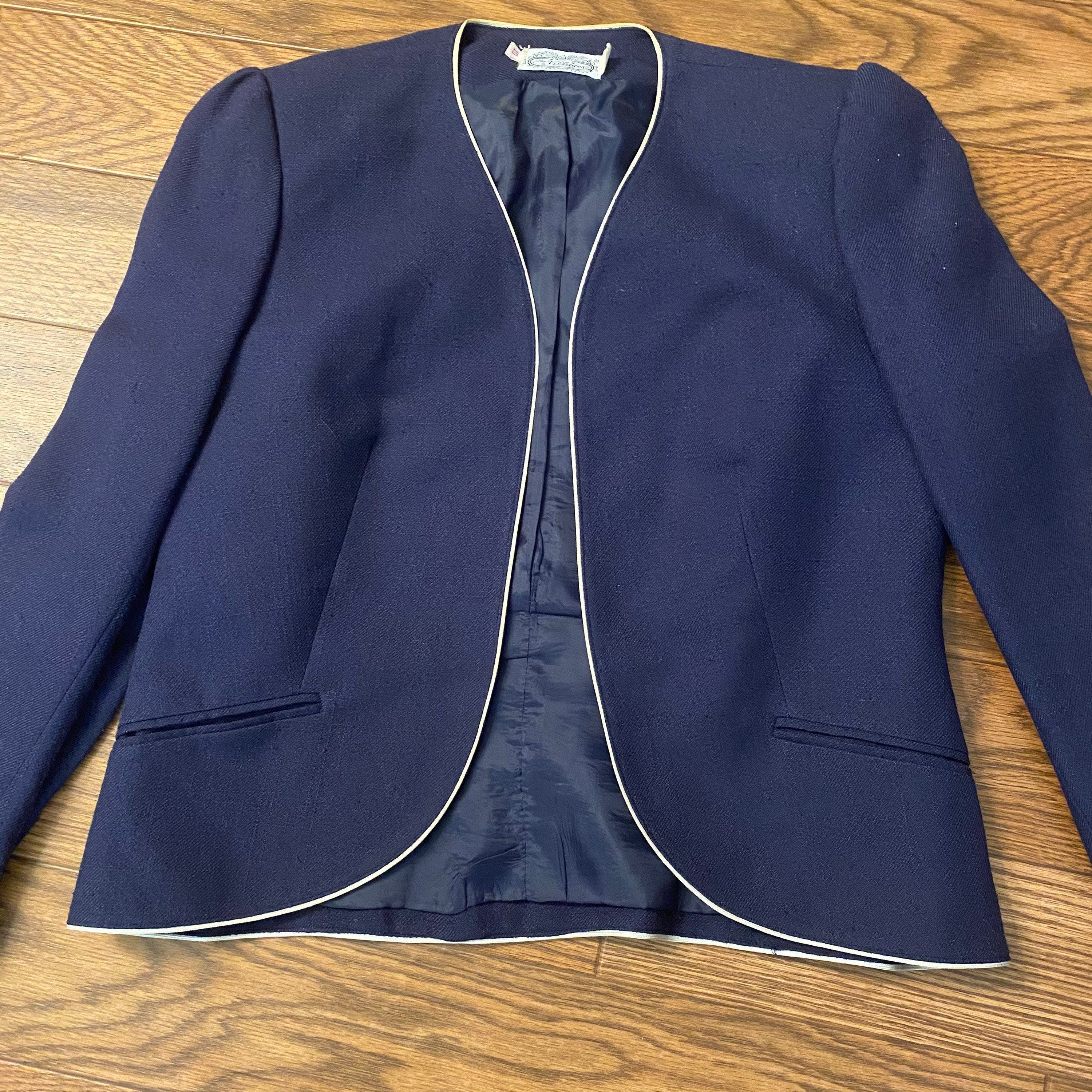 Vintage 70’s Nautical Blue Blazer with White Trim by The Villager ...
