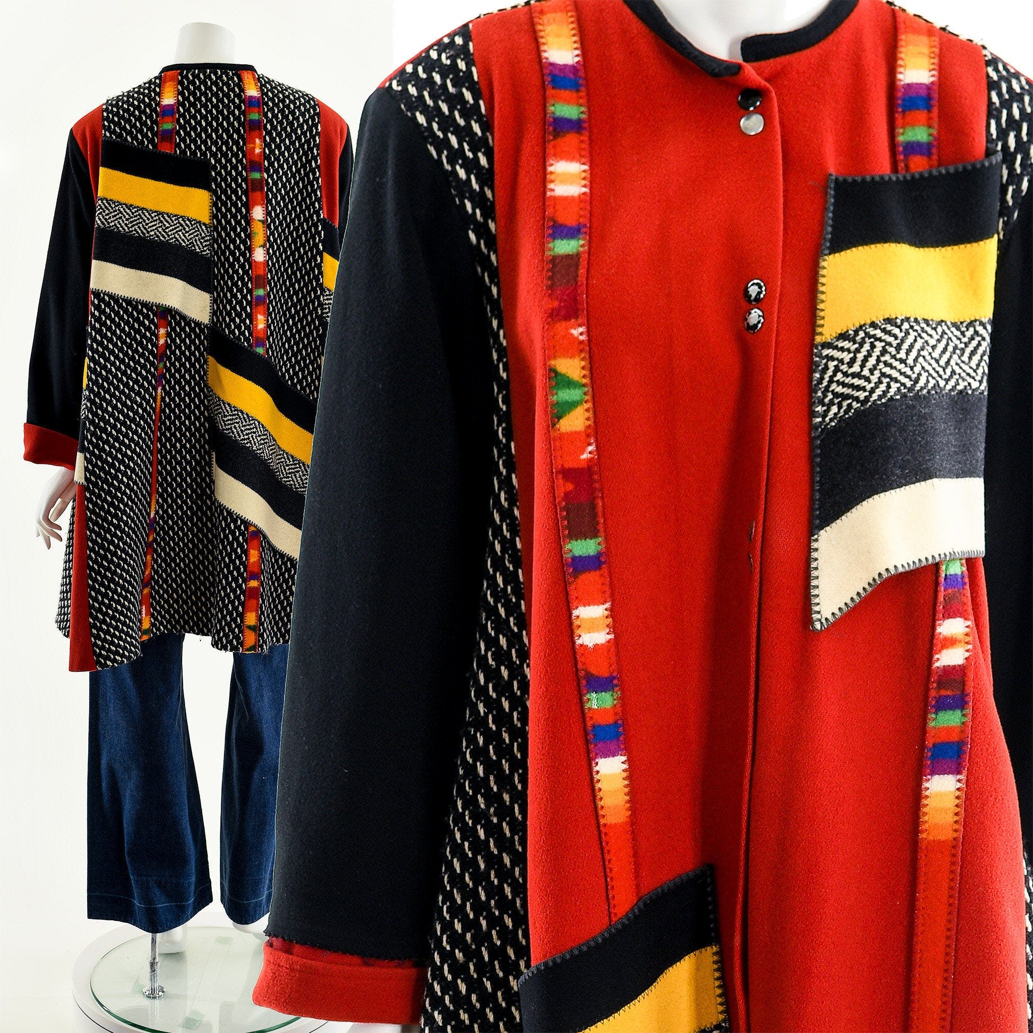 Vintage Rainbow Wool Coat by COLORATURA | Shop THRILLING