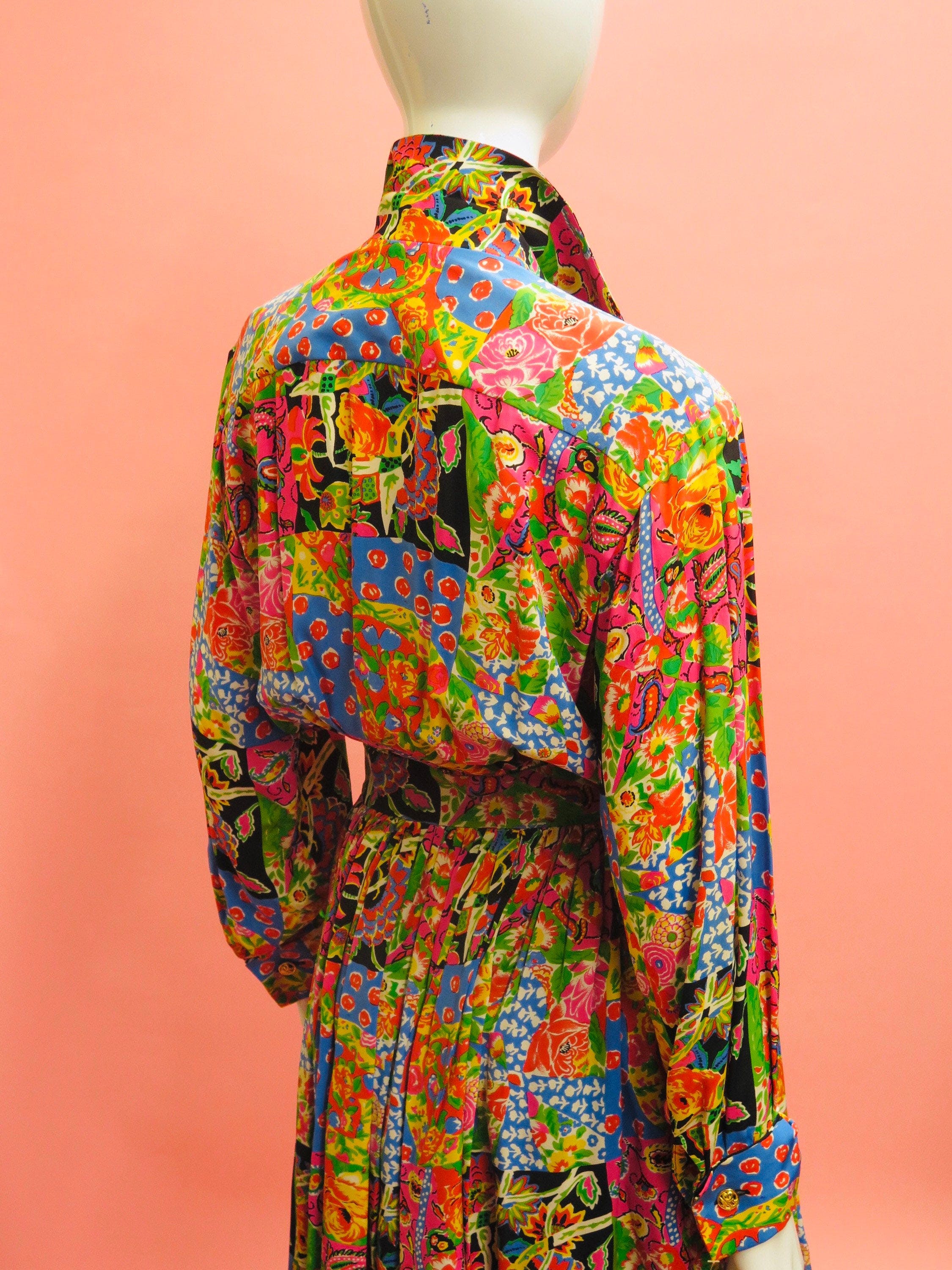 Vintage 80's Floral Silk Blouson Dress by Nina Ricci | Shop THRILLING