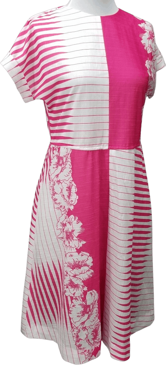 Vintage 50's Sheer Lightweight White and Pink Colorblock Dress by D ...