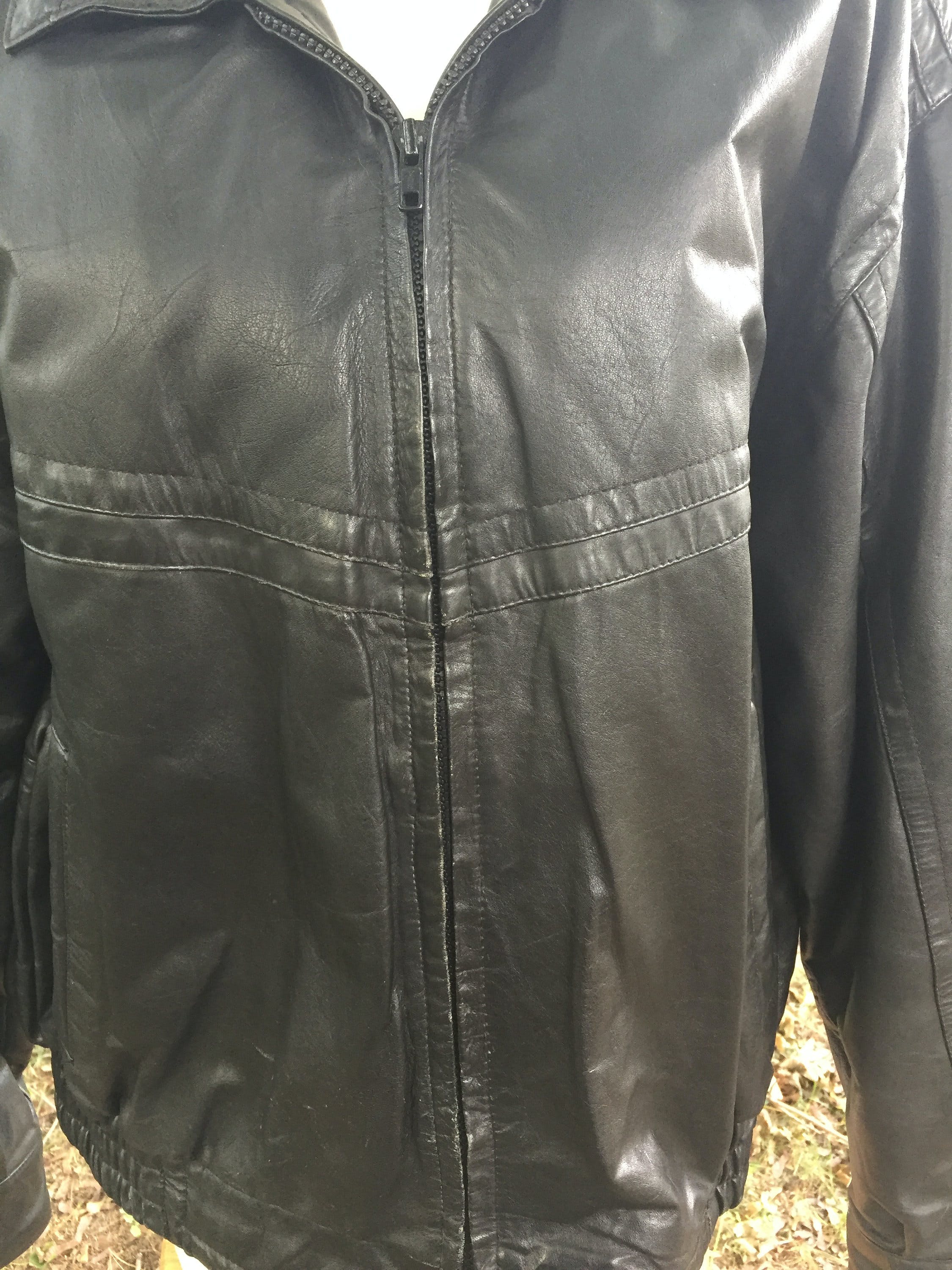 Vintage Black Leather Slit Pocket Jacket by Watershed | Shop THRILLING
