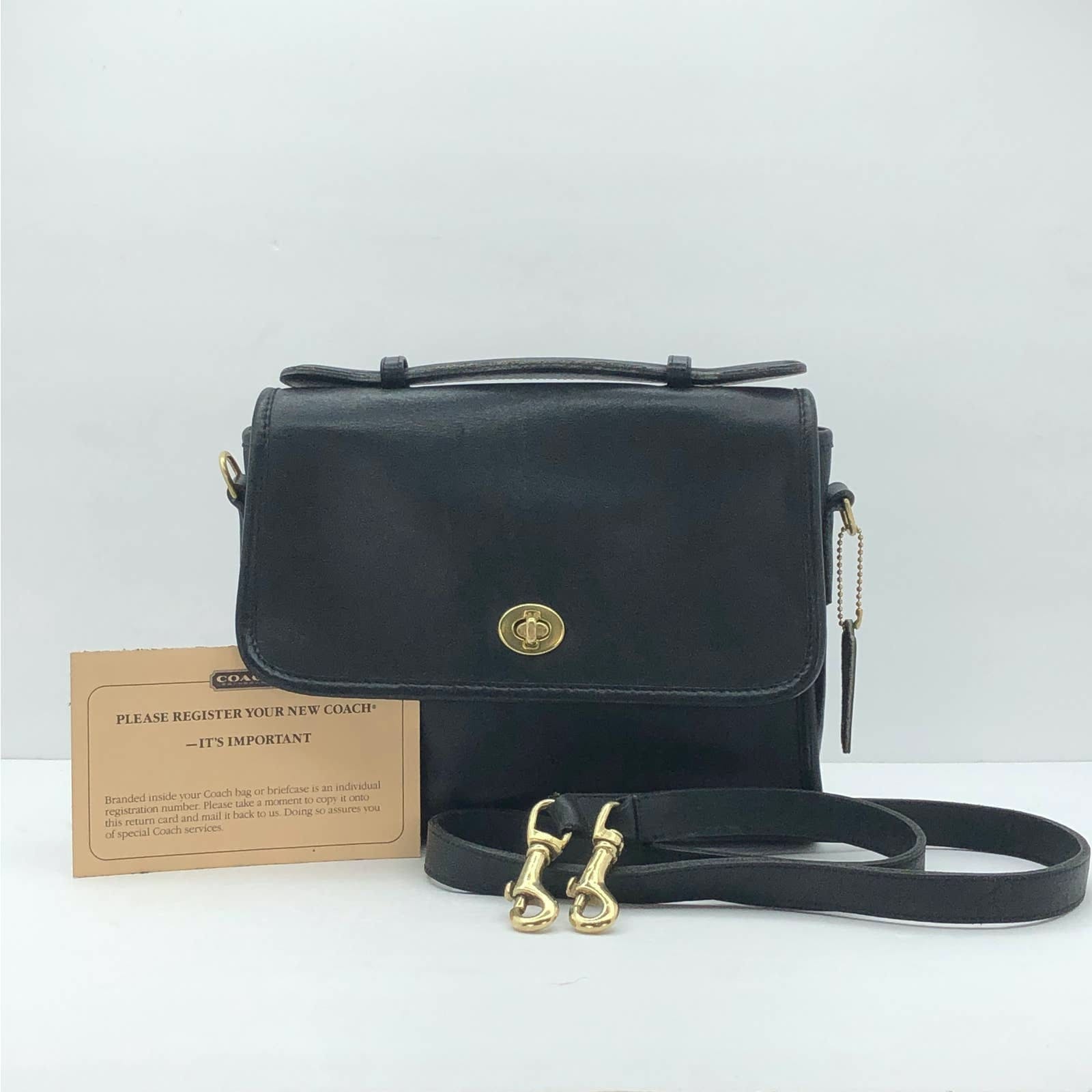Vintage Black Leather Court Bag by Coach | Shop THRILLING