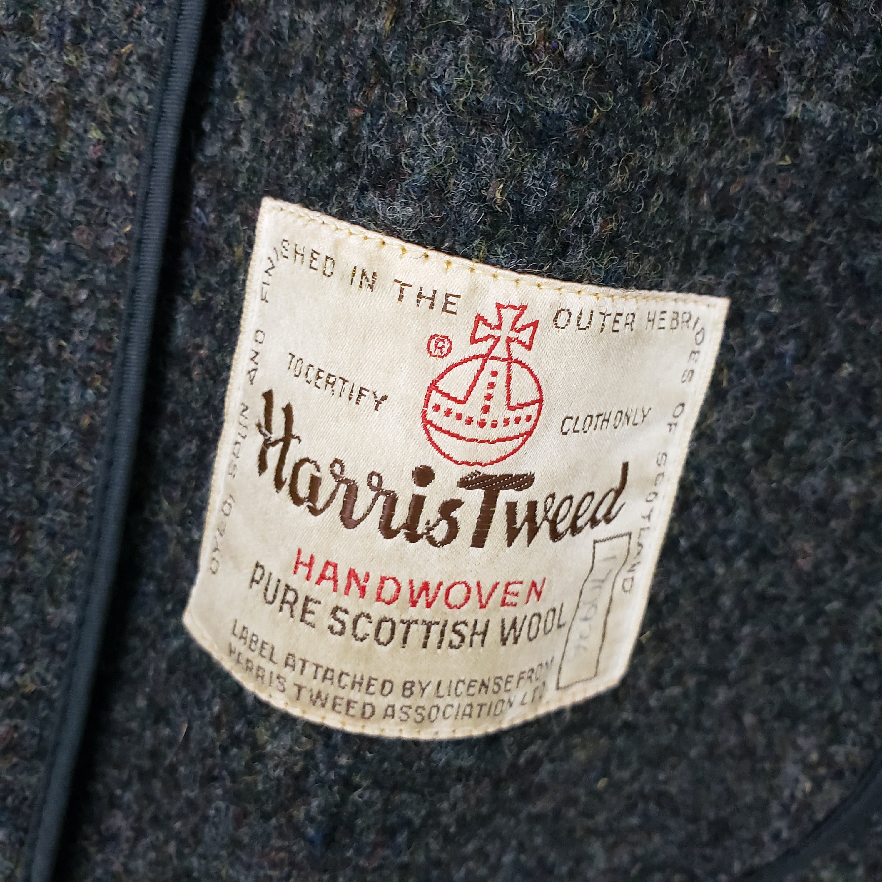 Vintage Dark Gray Heavy Wool Tweed Peacoat by Harris Tweed | Shop THRILLING
