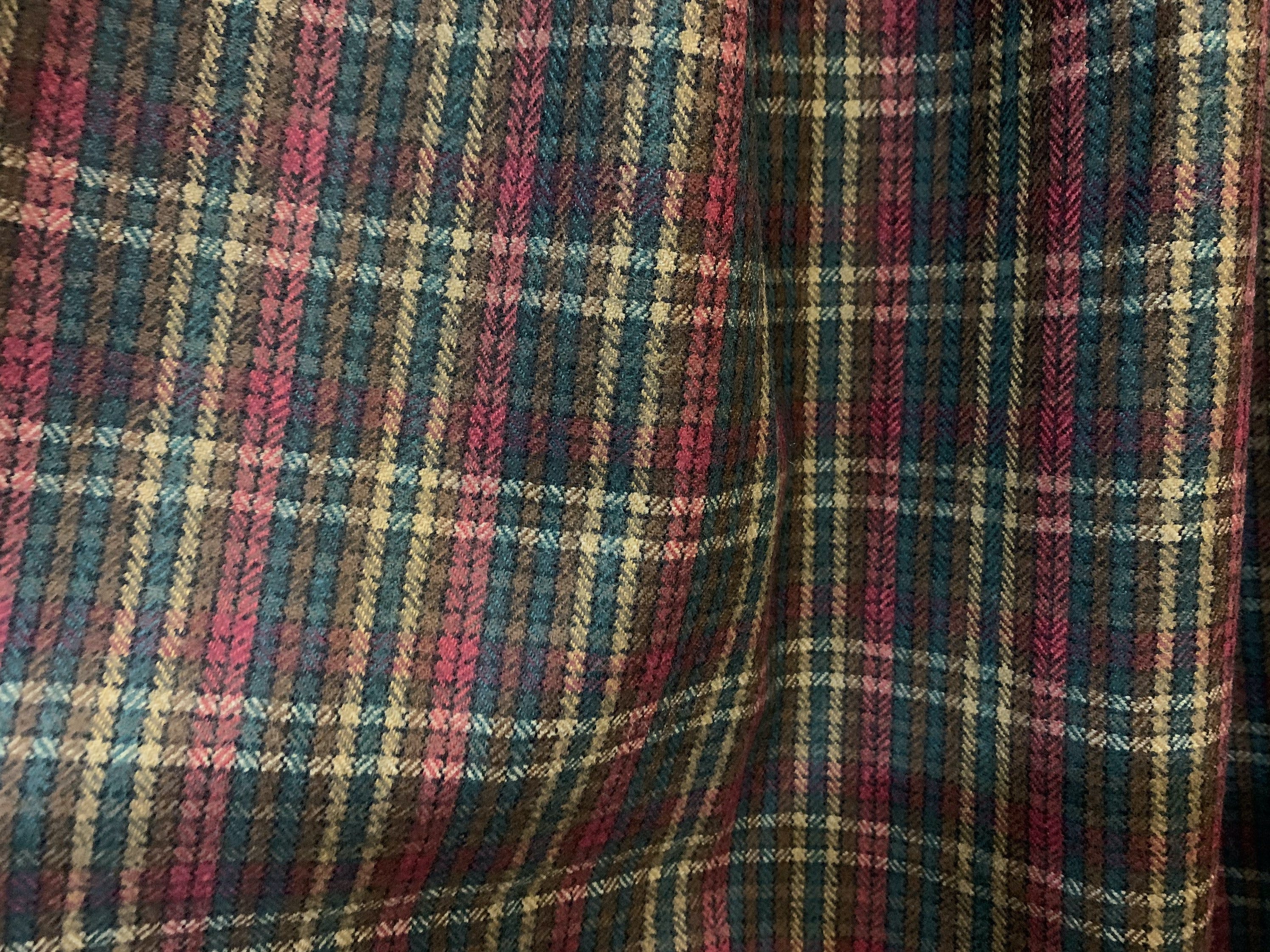 Vintage Multicolor Plaid Wool Skirt with Fringed Bottom by Cullinane ...