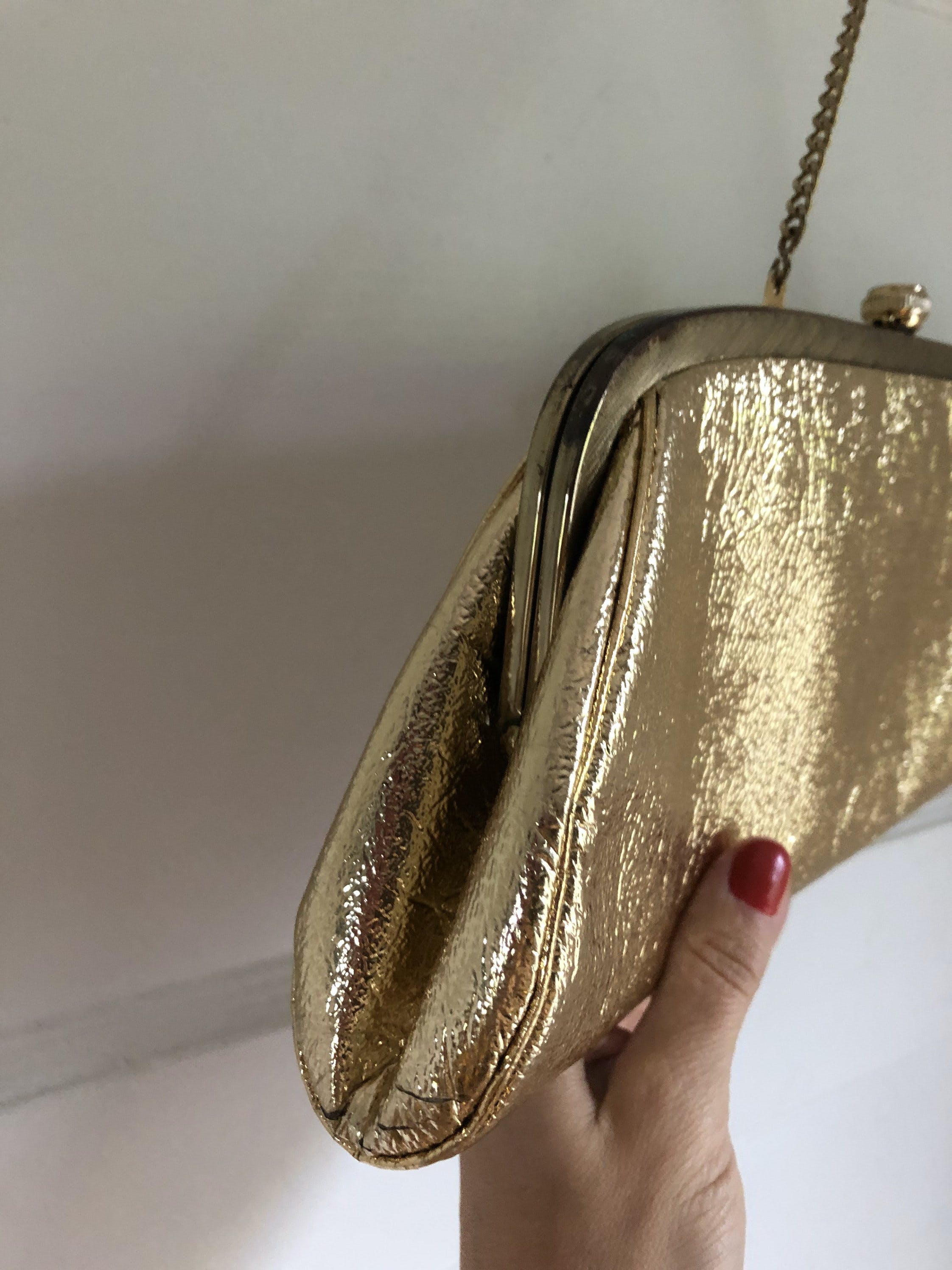 Vintage 60’s Gold Metallic Clutch Handbag | Shop THRILLING