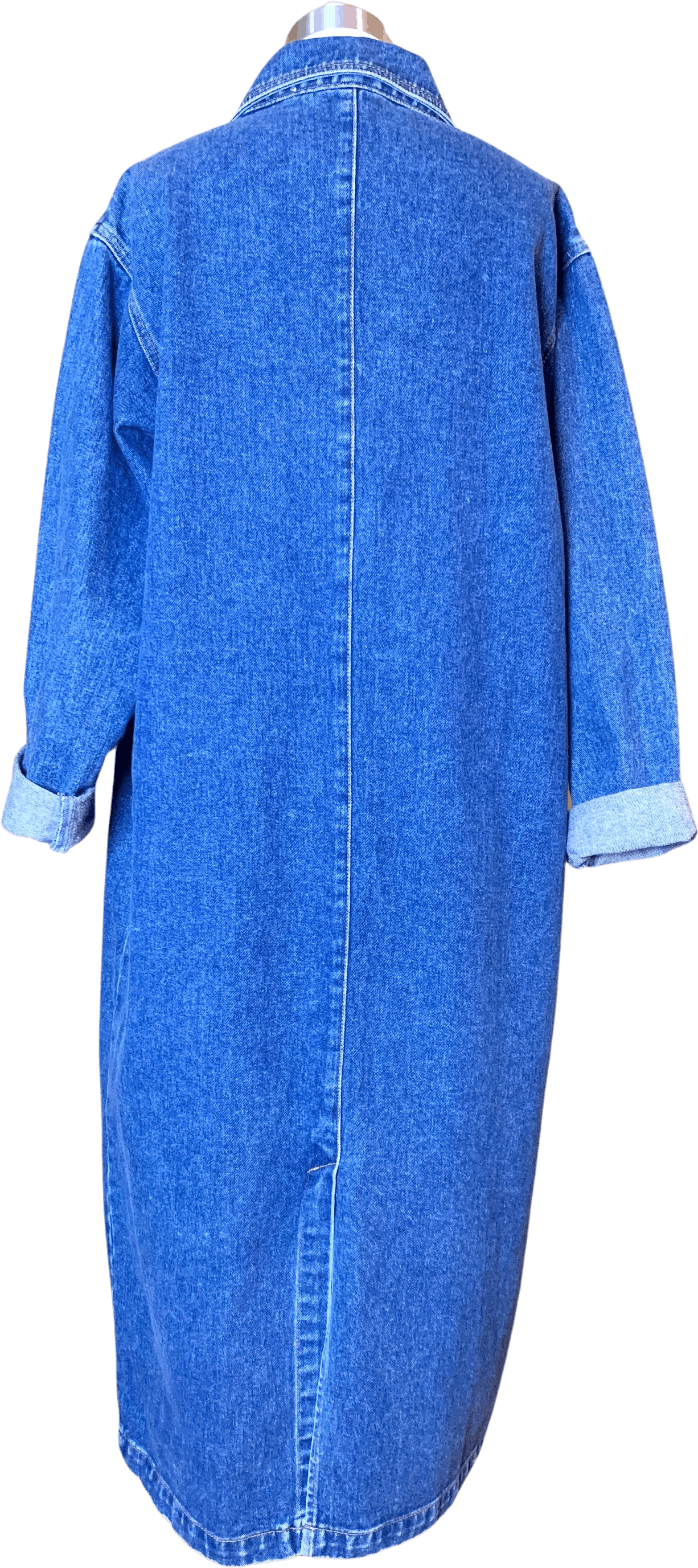 Vintage 90’s Blue Long Denim Duster Coat by Christoper & Banks | Shop ...