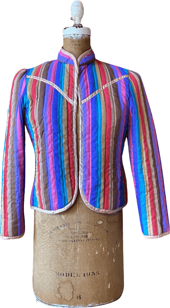 Vintage 70's Quilted Rainbow Stripe Jacket | Shop THRILLING