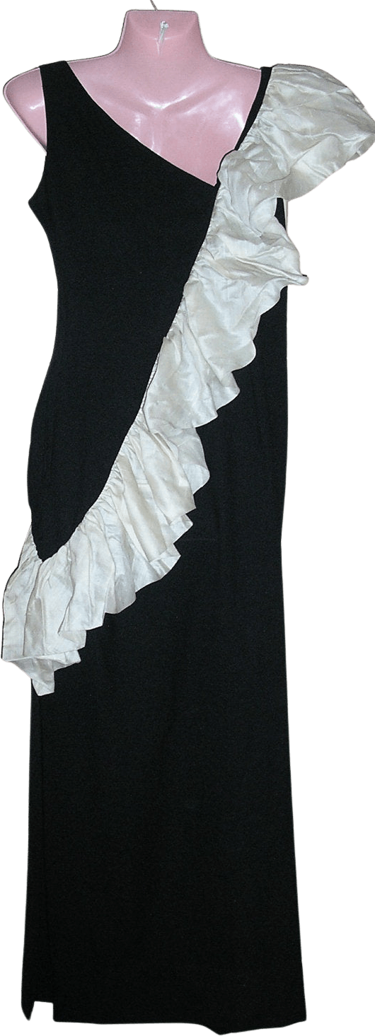 Vintage 80’s Black Ruffle Linen Dress | Shop THRILLING