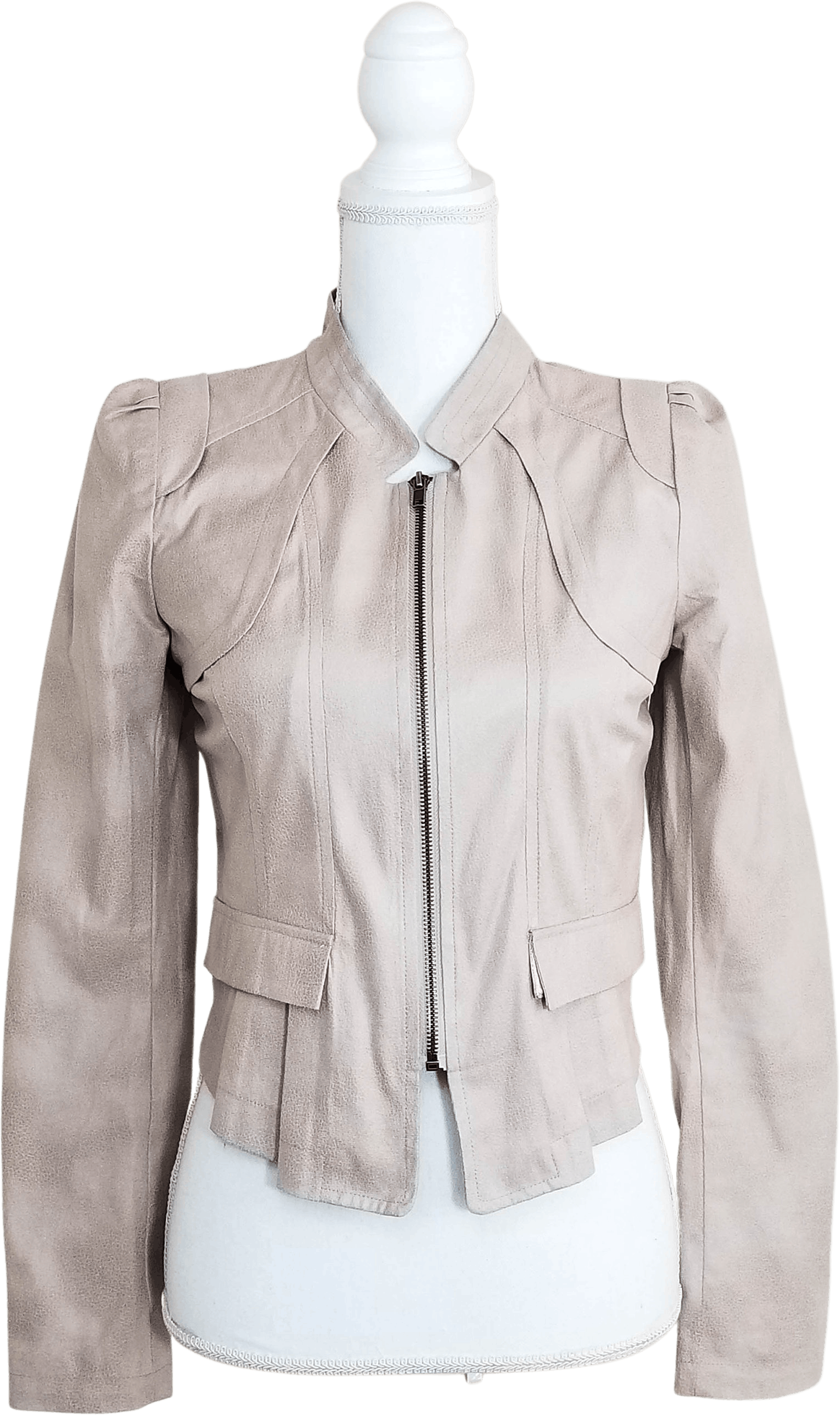 Vintage 90’s Beige Suede Structured Zip Up Jacket | Shop THRILLING