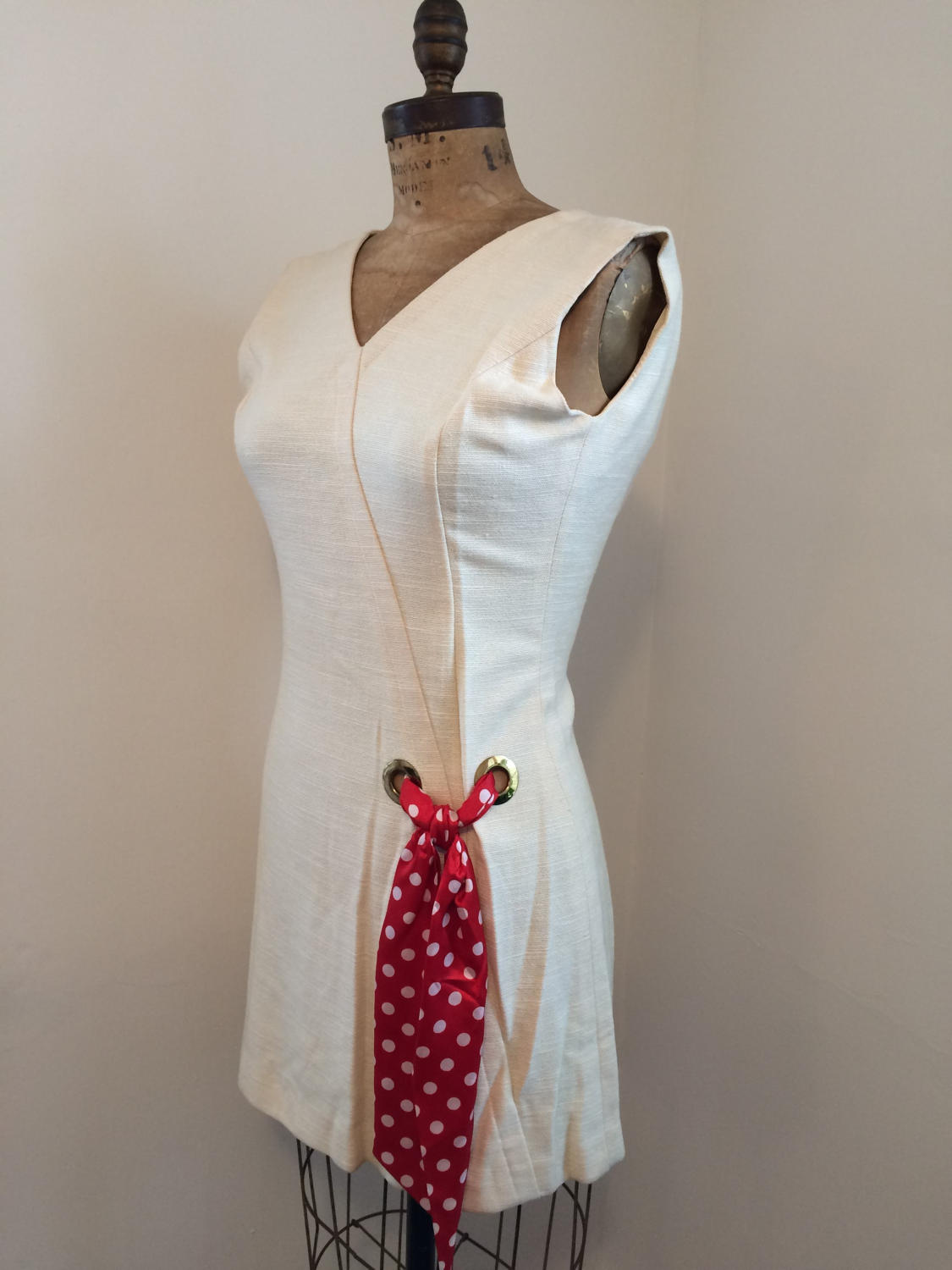 Vintage Linen Cream Colored Mini Dress | Shop THRILLING