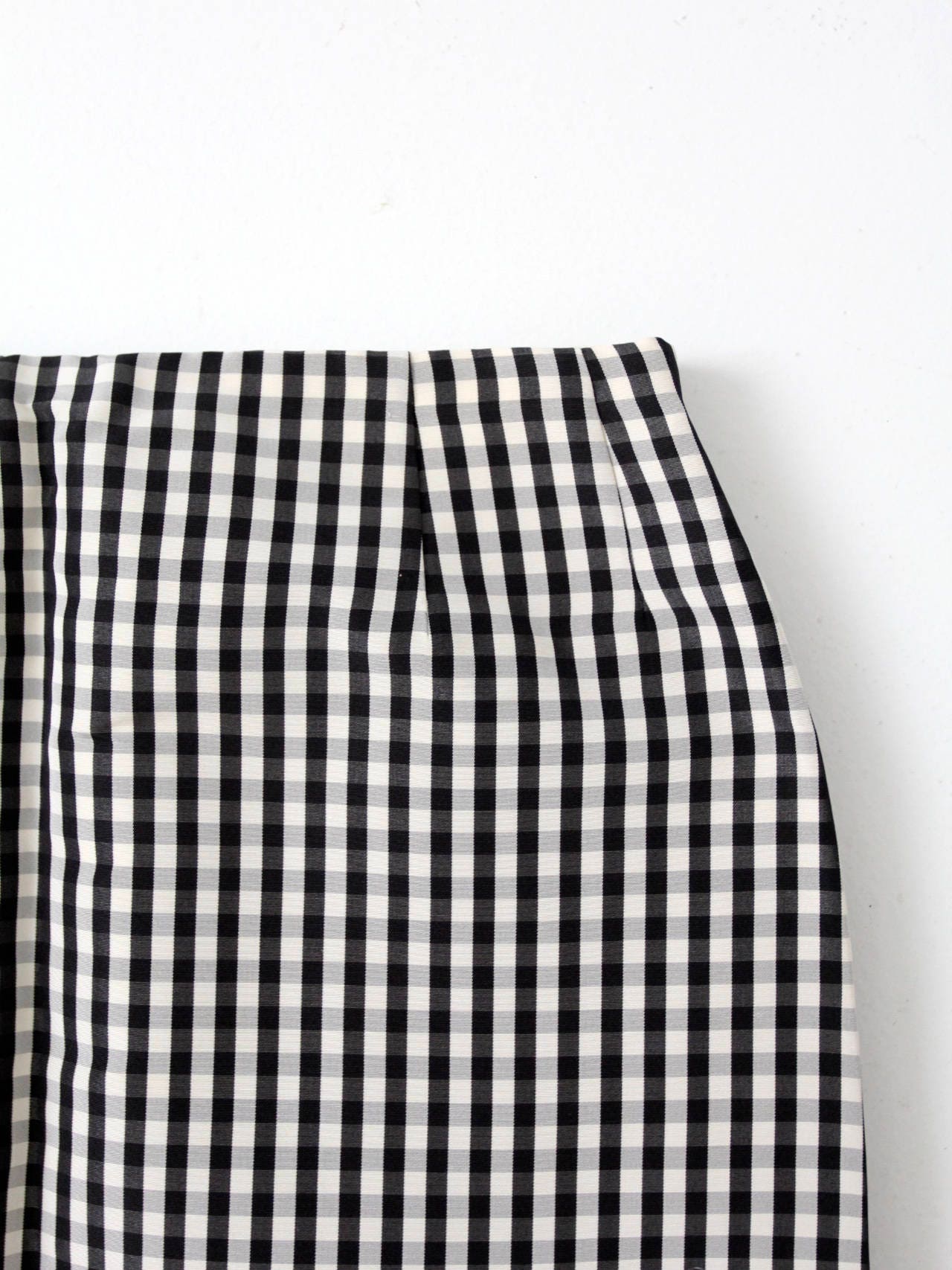 Vintage Bill Blass Pencil Skirt Black Gingham Checker Wiggle Skirt by ...