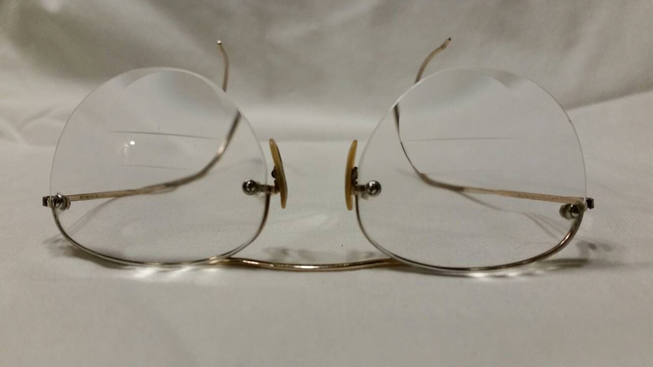 Vintage Antique Gold Wire Frame Bifocals Glasses | Shop THRILLING