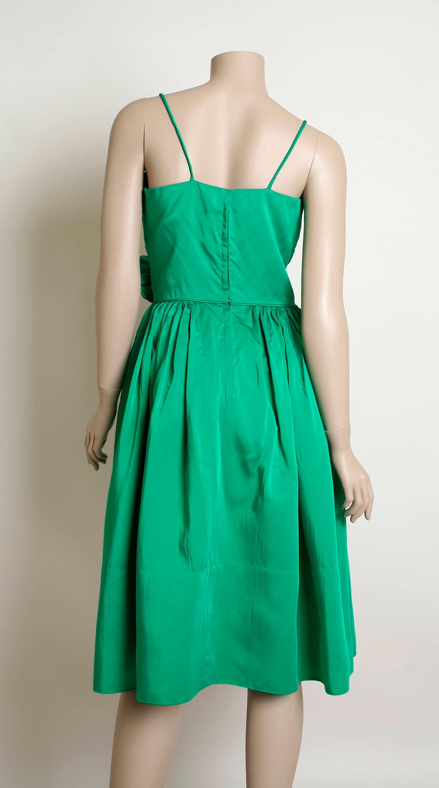 Vintage 60s Dress - Emerald Green Satin Cocktail Party Dress - Prom Dr ...