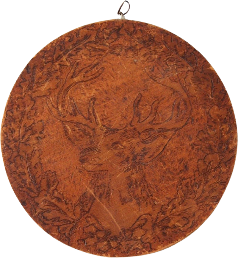 Vintage Antique Pyrography Deer Art | Shop THRILLING