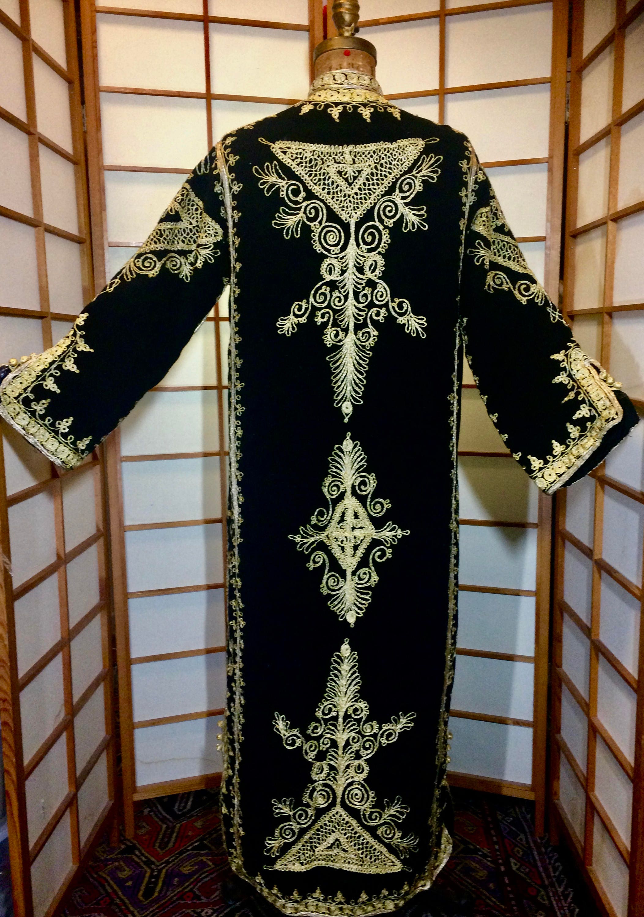 Vintage Velvet Gold Embroidered Floral Coat | Shop THRILLING