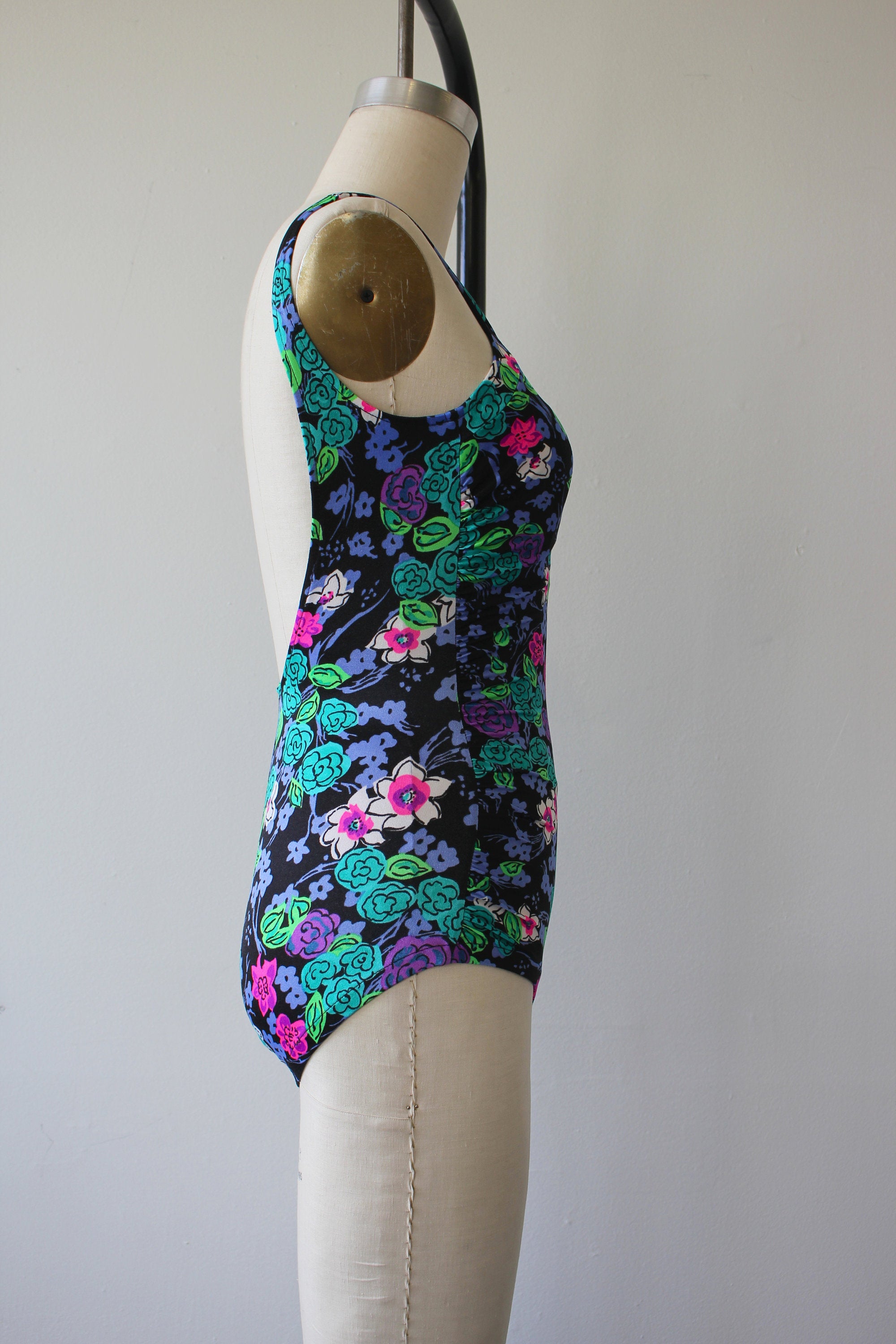 Vintage 80's Bright Floral One Piece Swim Suit by Gaber | Shop THRILLING