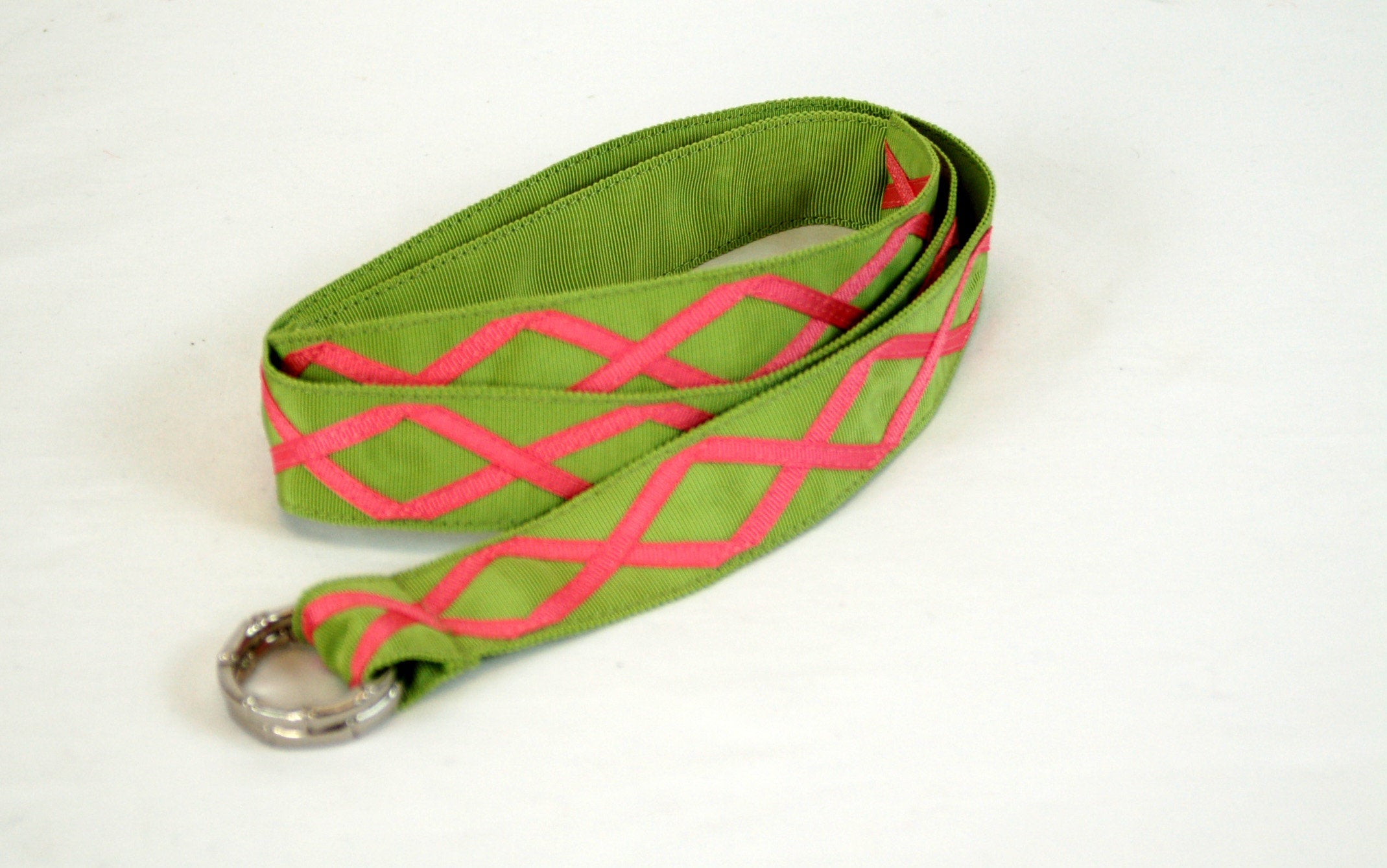 Vintage 80's Bubblegum Pink and Grass Green Ribbon Belt | Shop THRILLING
