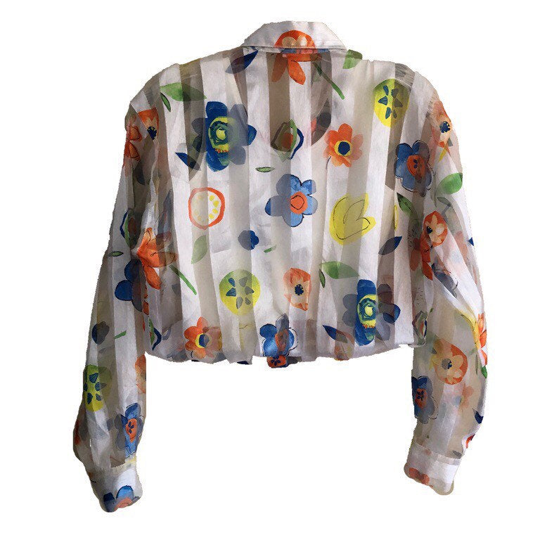 Vintage White Blouse Floral Pattern by Cache | Shop THRILLING