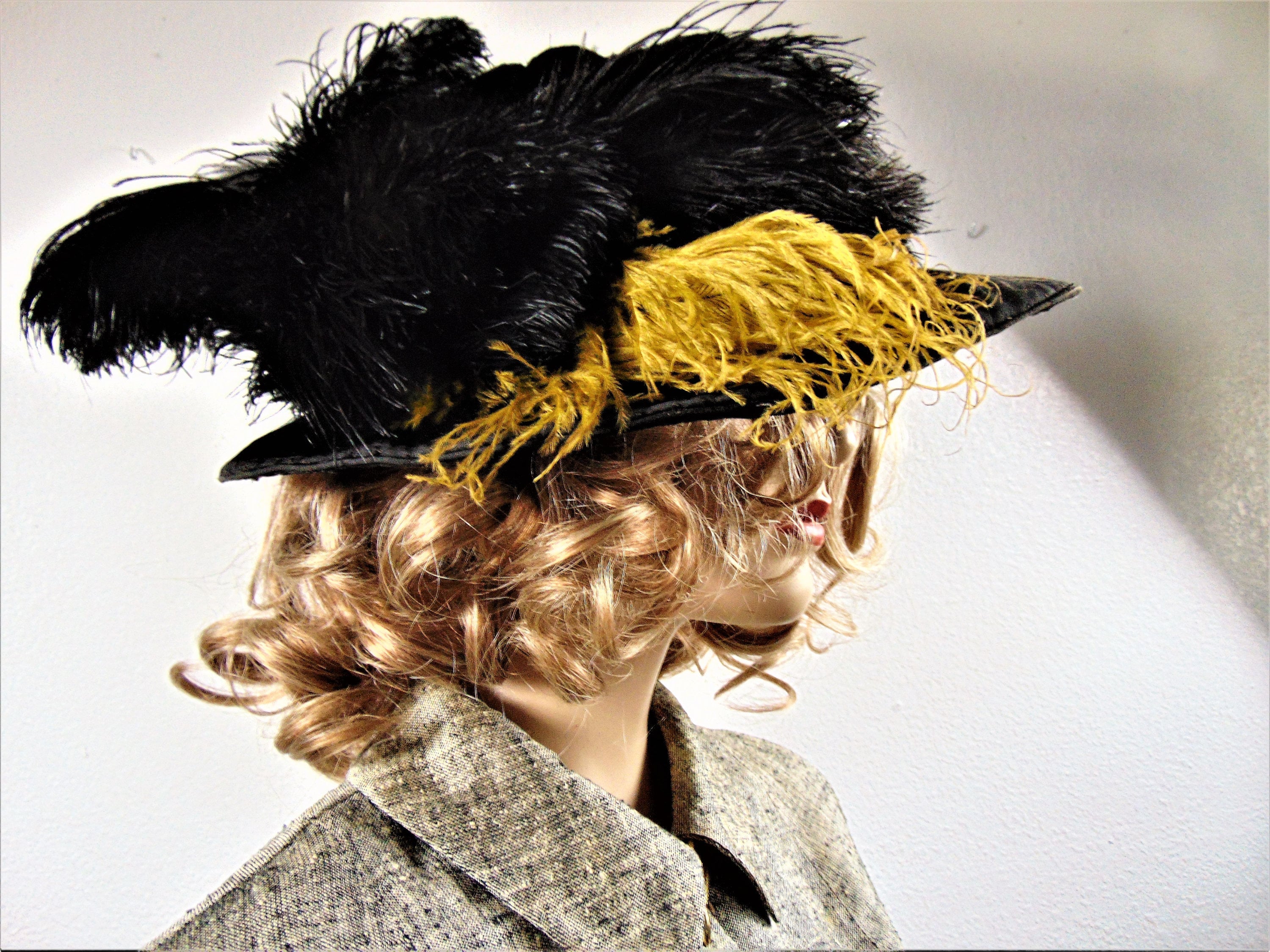 Vintage Edwardian Stunning Suffrage Era Horsehair Plumed Hat A+ By ...