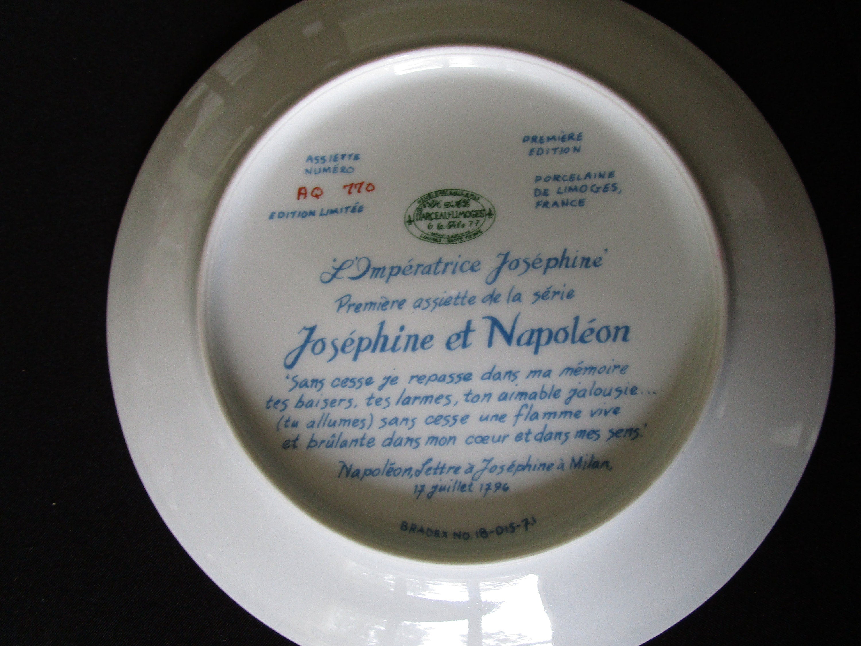 Vintage Josephine Premier Edition Collectors Plate | Shop THRILLING