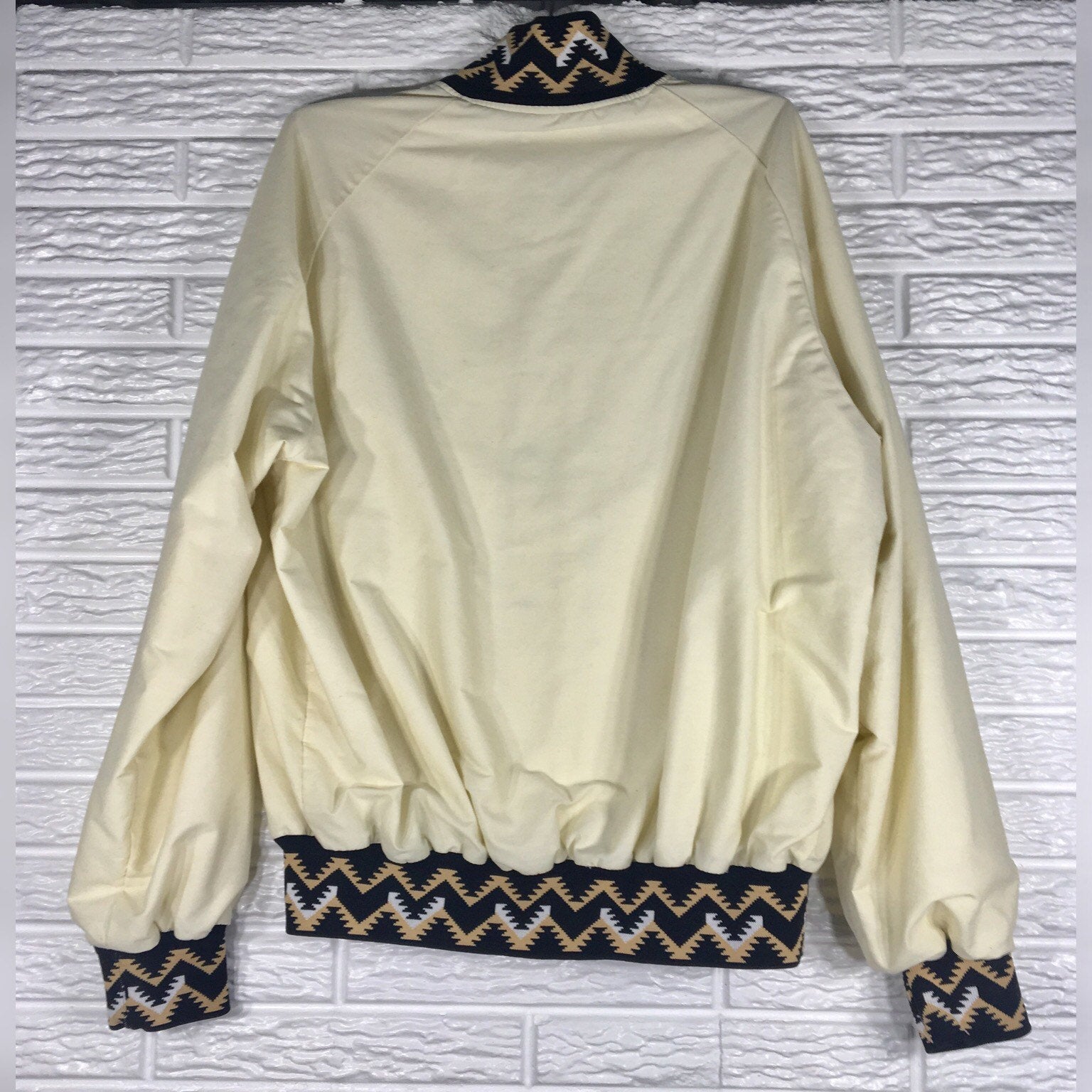Vintage 80's Cream with Brown Chevron Trim Jacket by Stitch'n Nitch ...