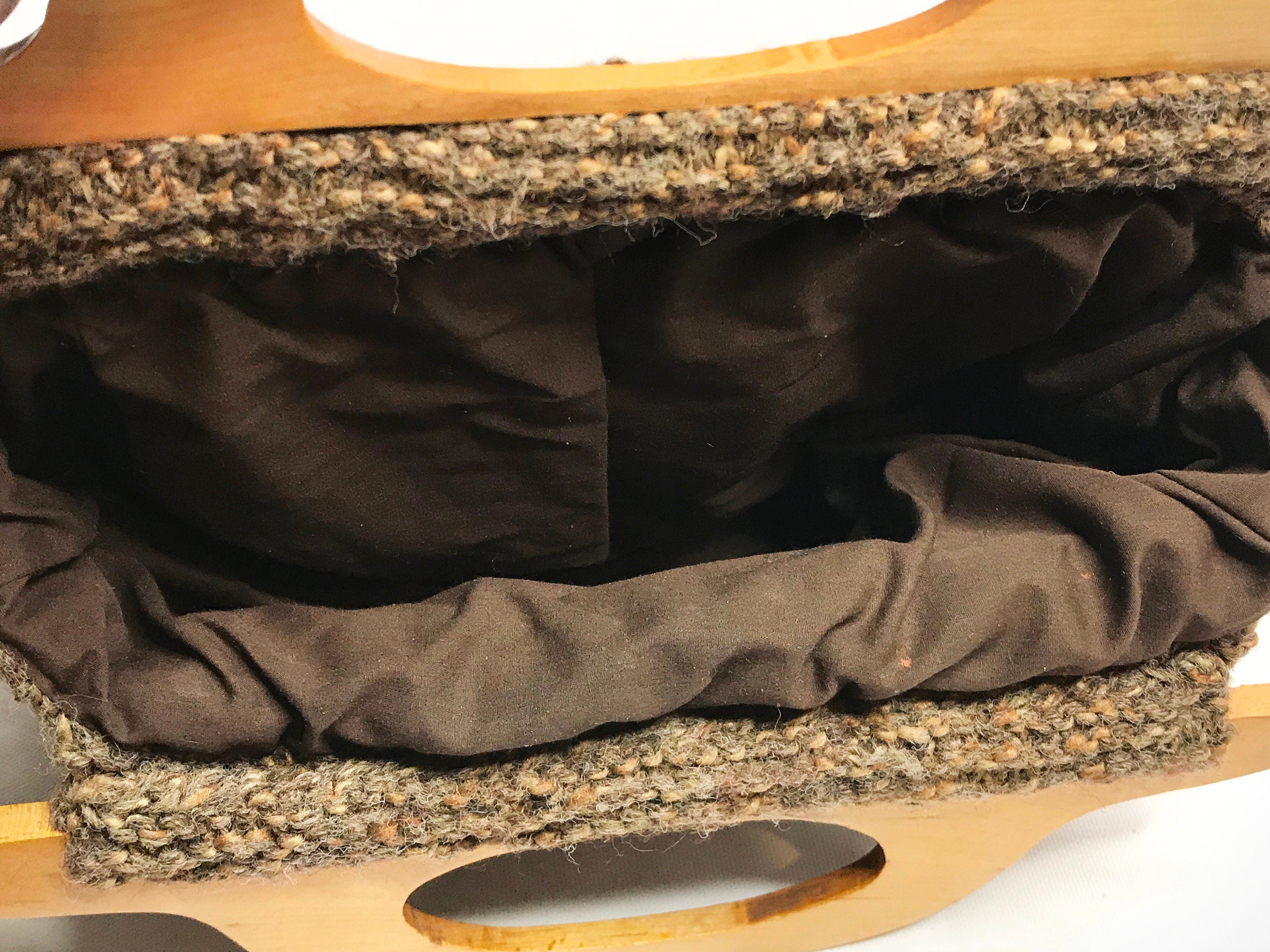 Vintage Hand Made Wool Purse with Wooden Handle | Shop THRILLING