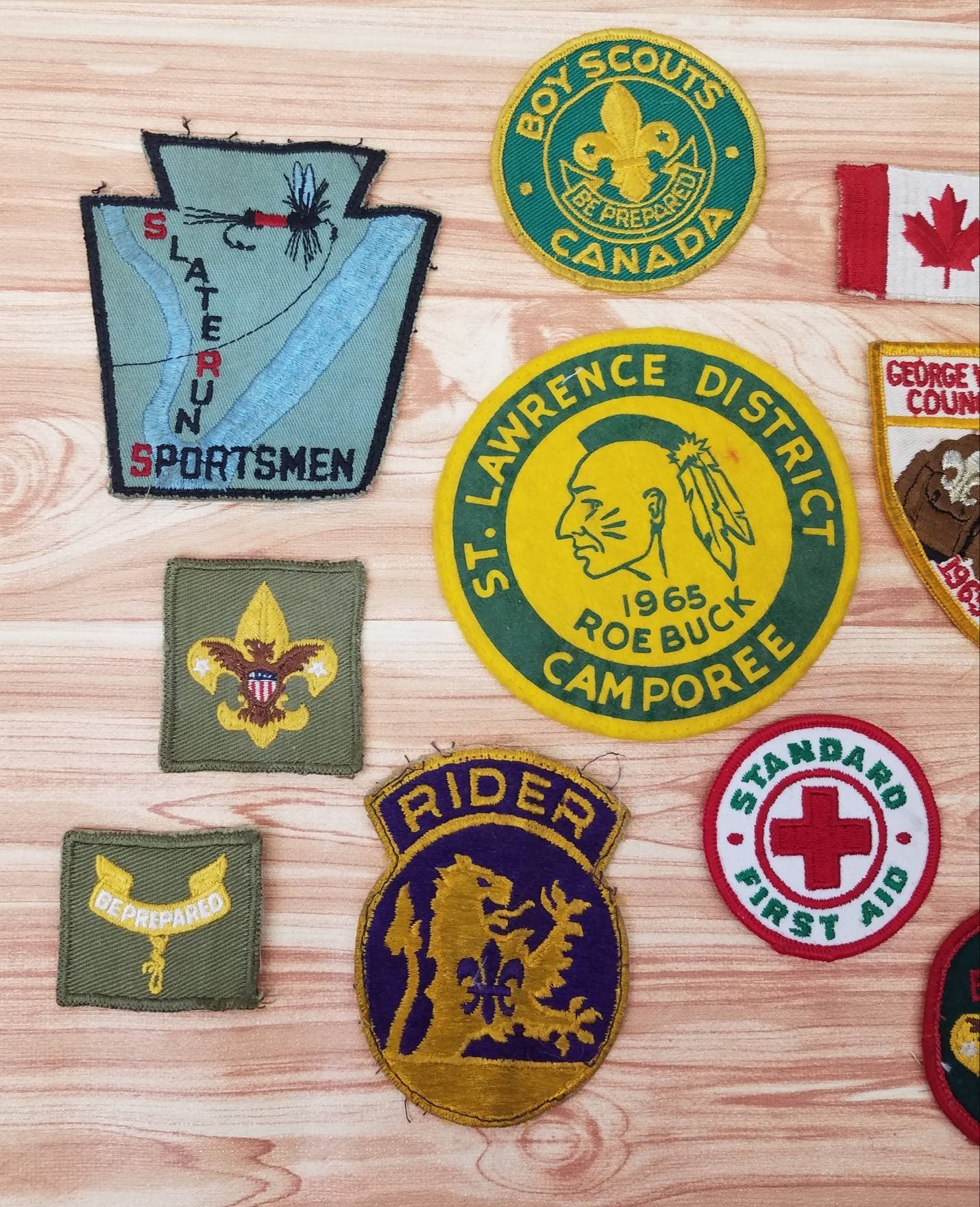 Vintage 60s Boy Scouts Canada Embroidered Patches Lot of 11 Vintage Un ...