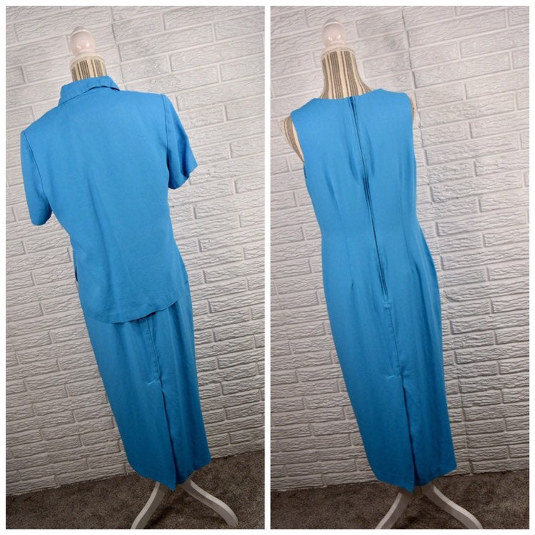 Vintage Periwinkle Two Piece Jacket and Dress Set | Shop THRILLING