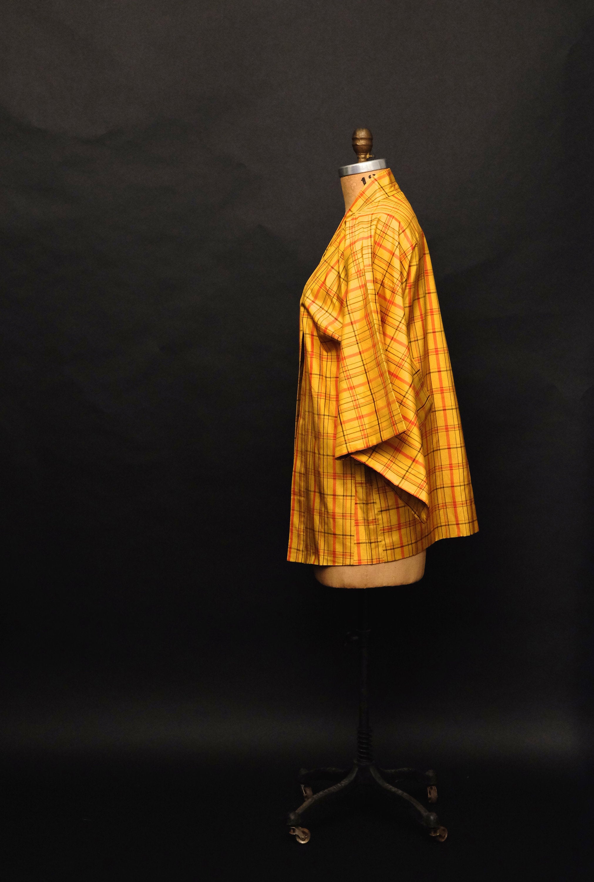 Vintage Yellow and Red Plaid Haori Kimono Japanese | Shop THRILLING