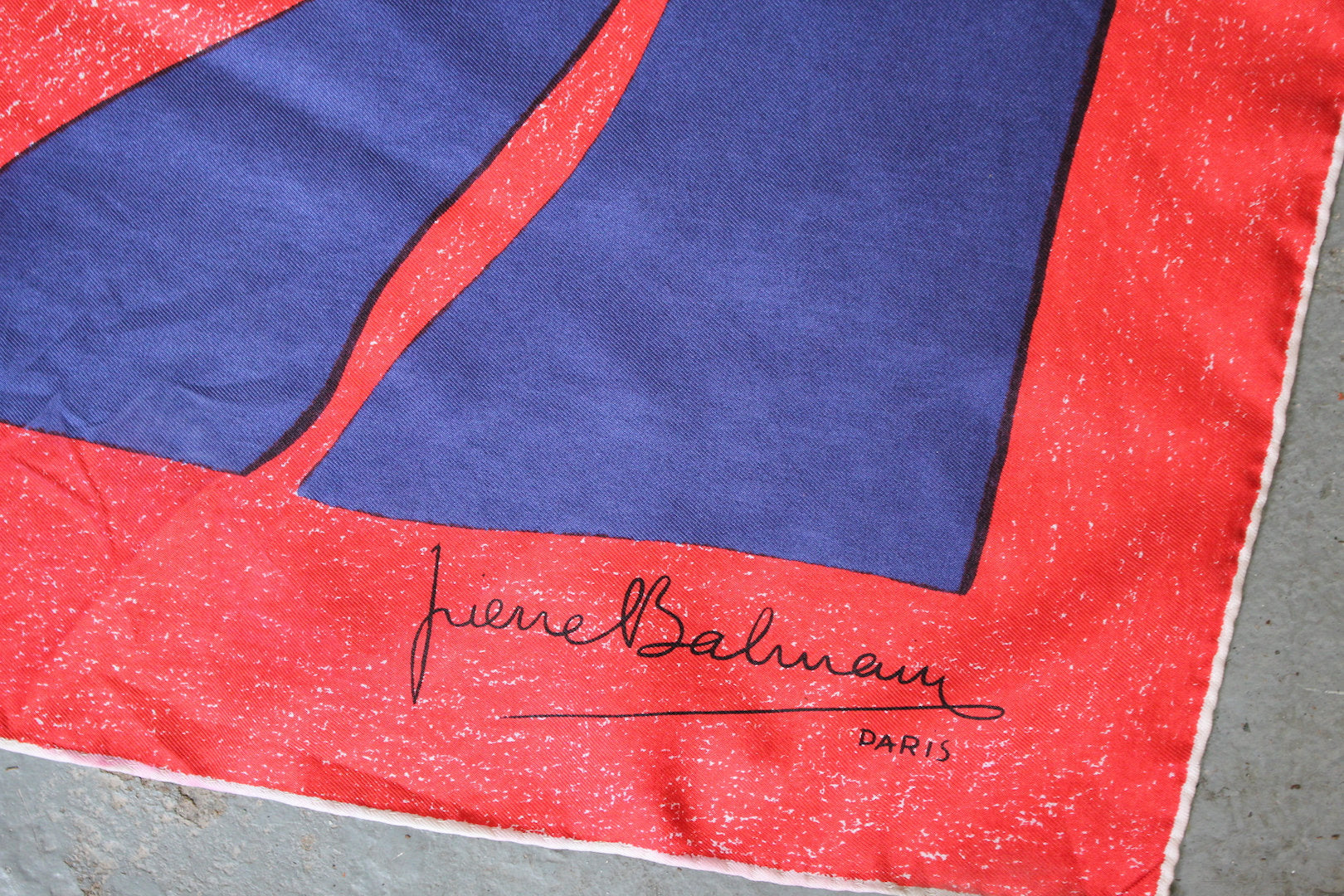 Vintage 60's Blue and Red Silk Scarf by Pierre Balmain Paris | Shop ...