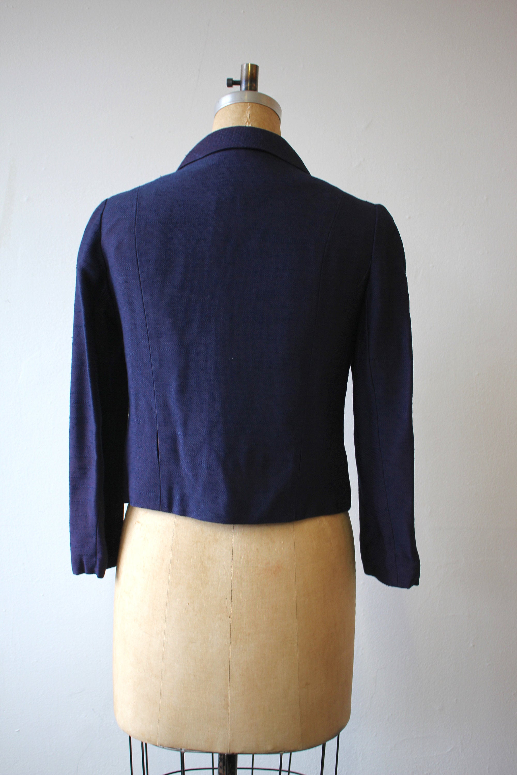 Vintage 60's Navy Boxy Cropped Blazer | Shop THRILLING
