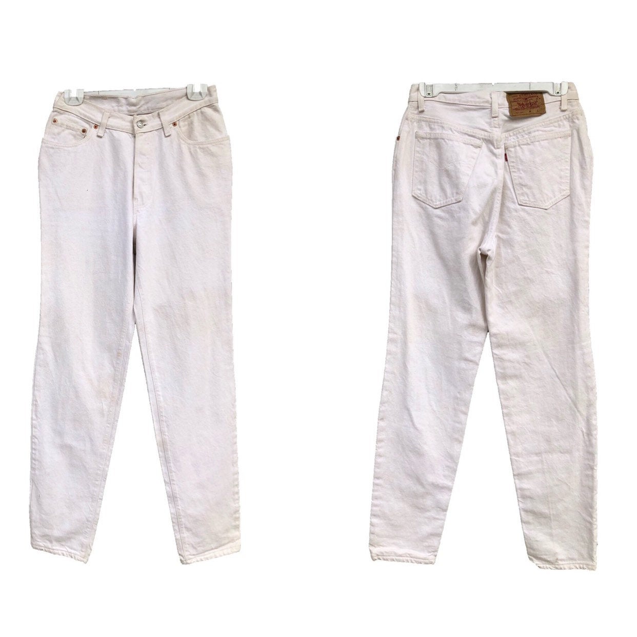 Vintage Button Fly High Waisted White Jeans by Levi's | Shop THRILLING