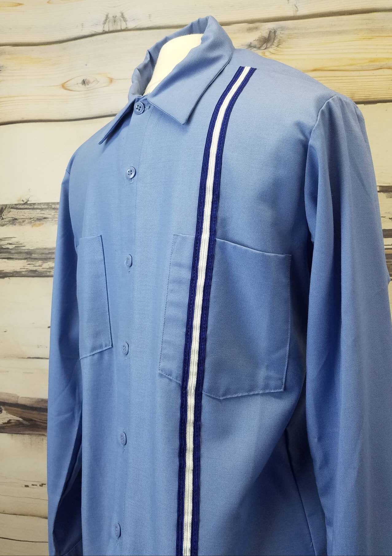 Vintage 60s Colorblock Work Shirt Uniform Shirt Striped Vintage Work W ...