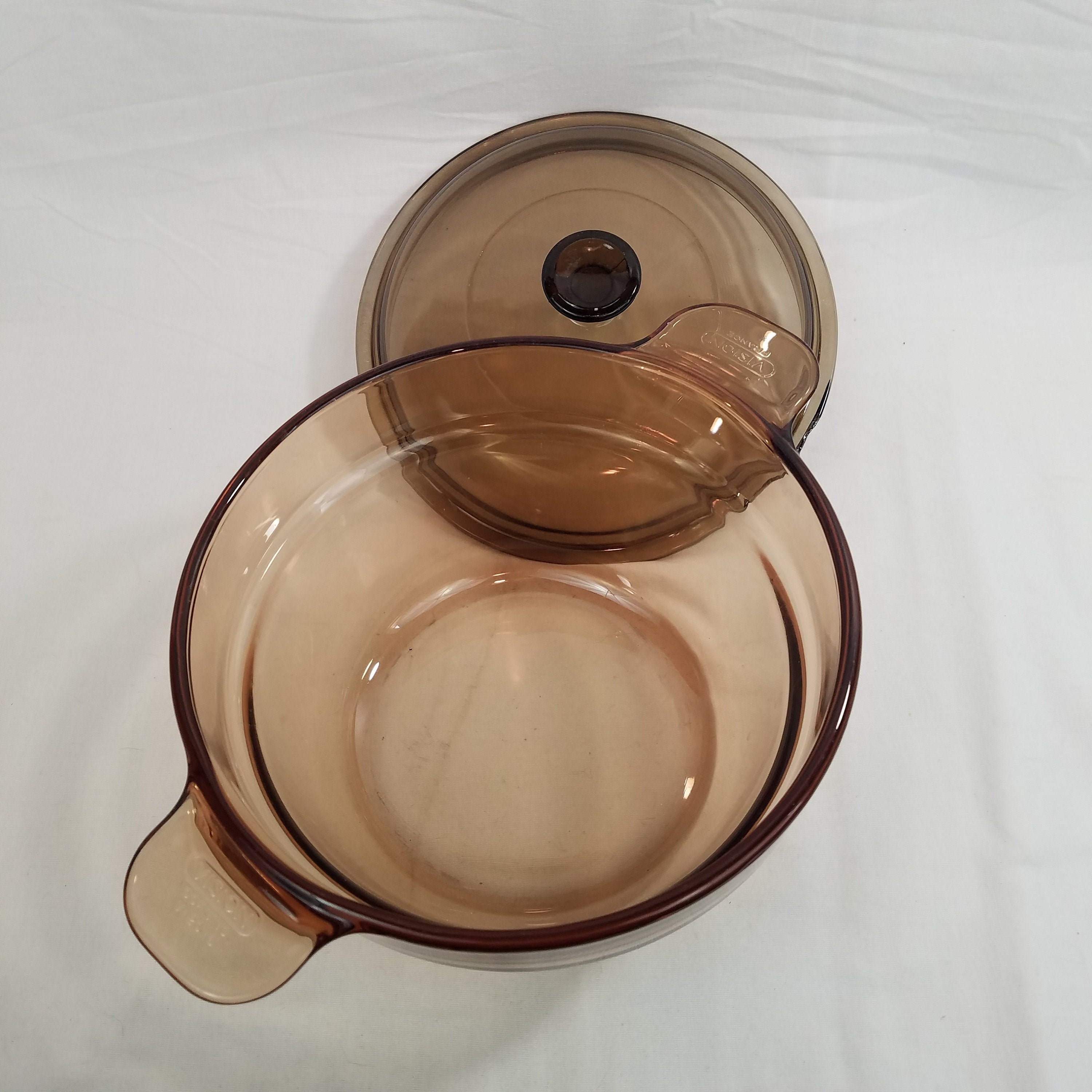 Vintage Corning Vision Double Boiler Insert with Lid Brown Made In Fra ...
