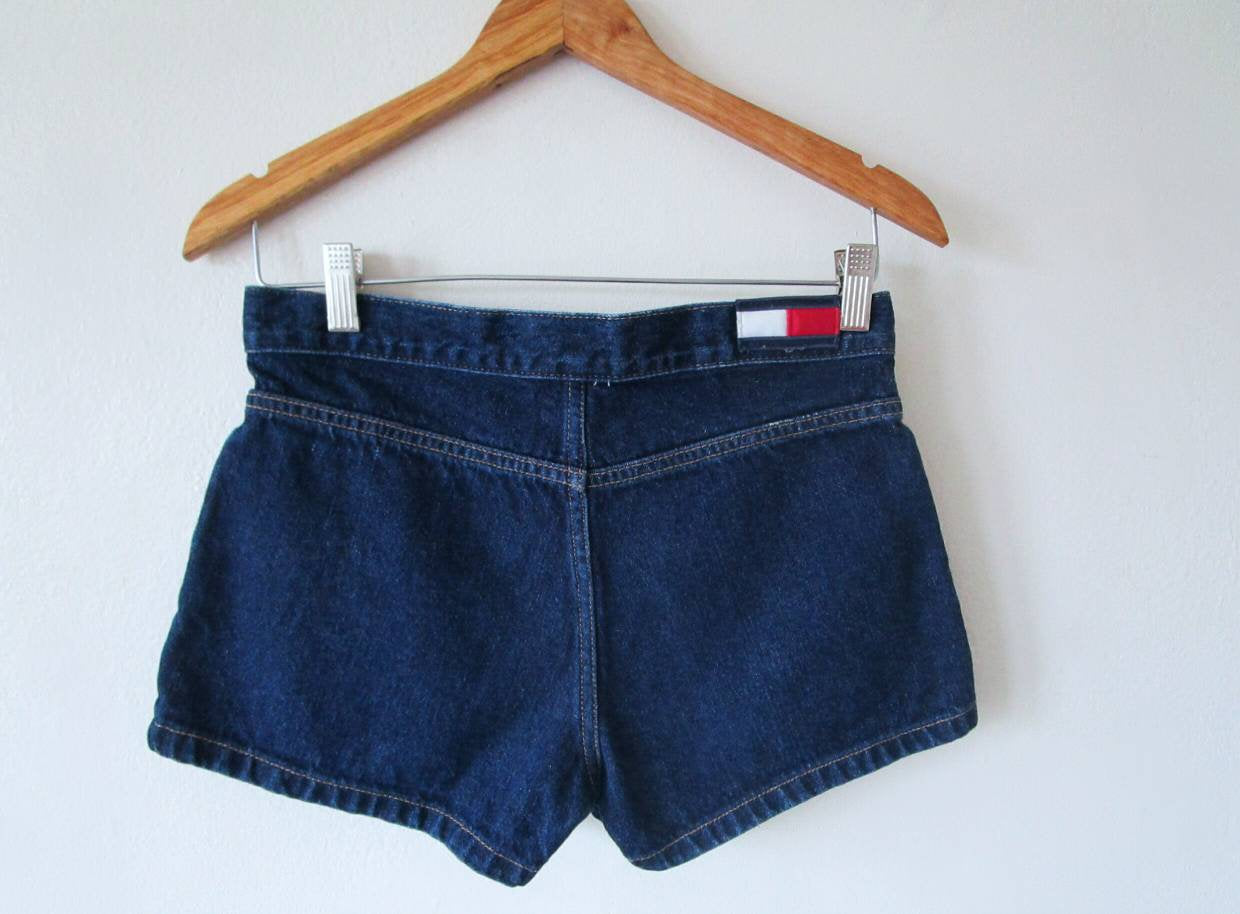 Vintage 90's Low Rise Dark Denim Booty Shorts by Tommy Hilfiger | Shop ...