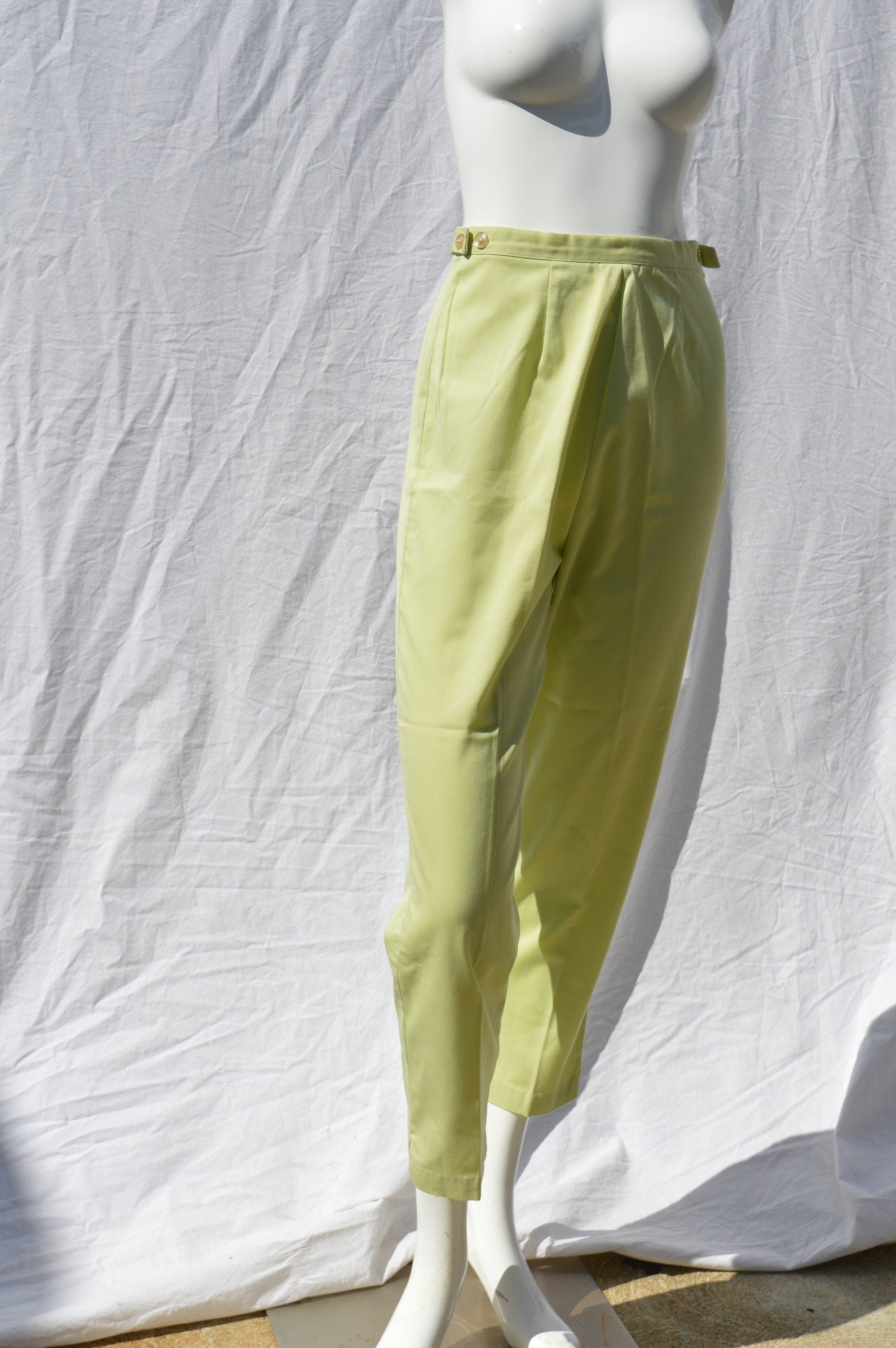Vintage Dead Stock Never Worn 60s Mod Capri Pants Clam Diggers Lime Gr ...