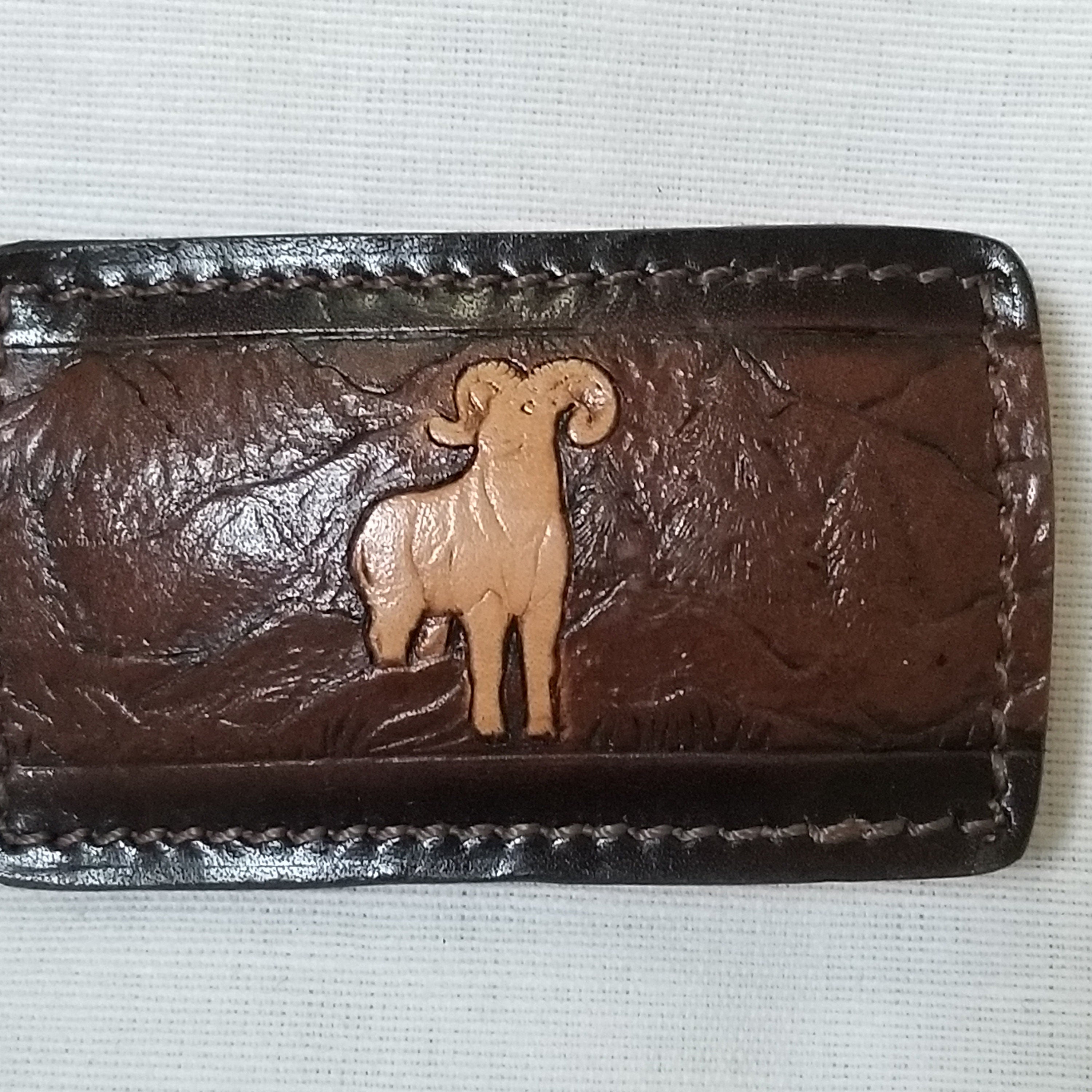 Vintage Handmade Mountain Sheep Leather Ram Belt Buckle | Shop THRILLING