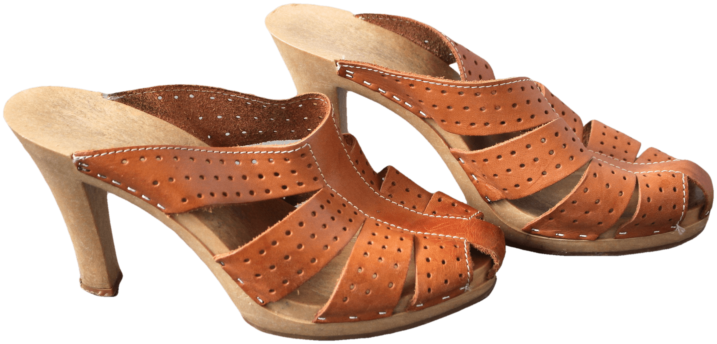 Vintage 70's Brown Caged Heeled Clogs | Shop THRILLING