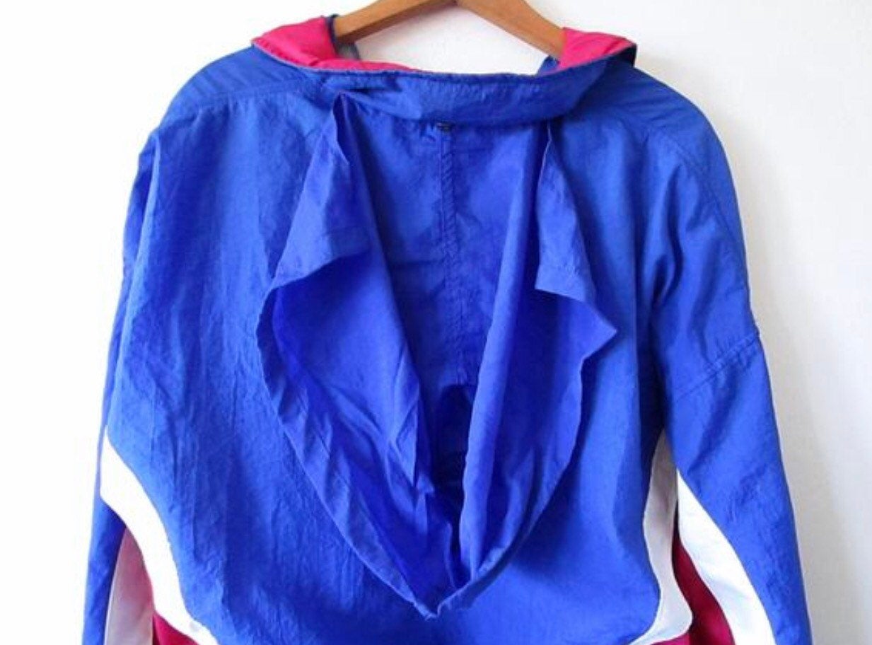 Vintage 90's Colorblock Athletic Logo Windbreaker Jacket with Rollable ...