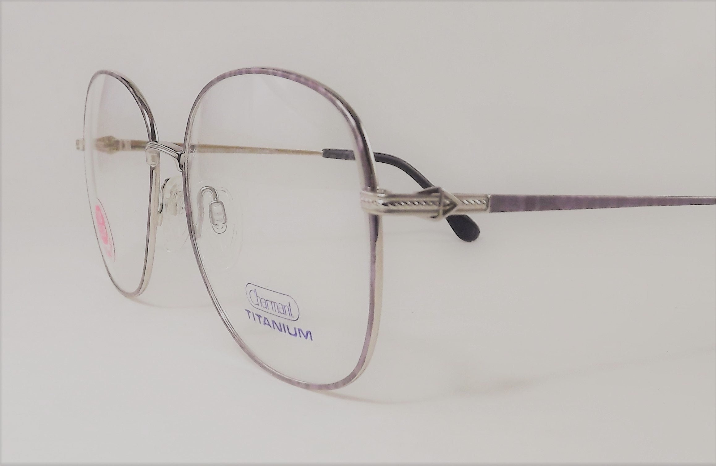 Vintage 80s Big Round Purple Silver Tortoise Shell Eyeglasses By | Shop ...