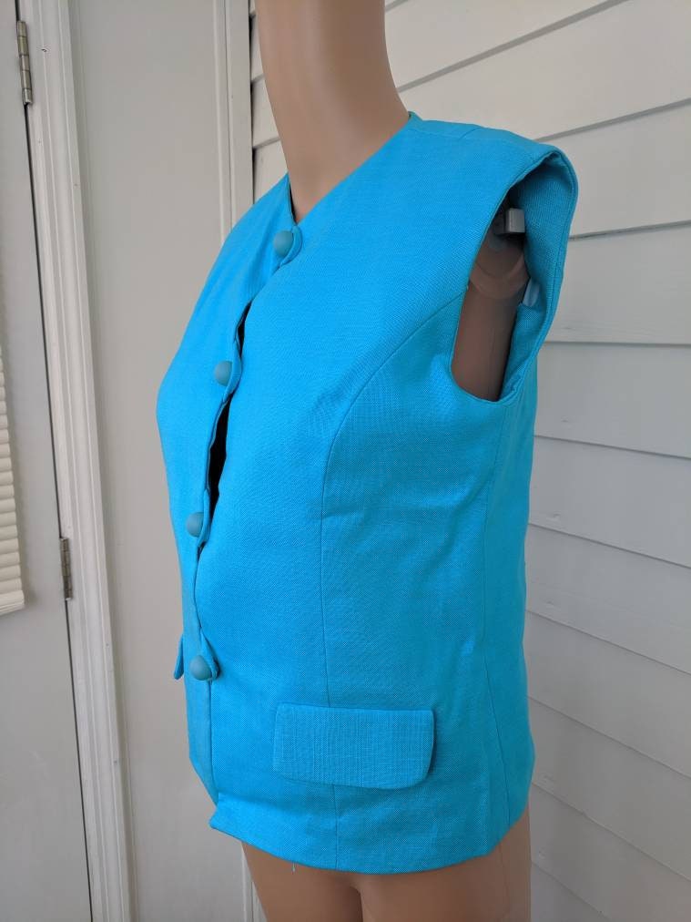 Vintage 60s Bright Blue Vest | Shop THRILLING