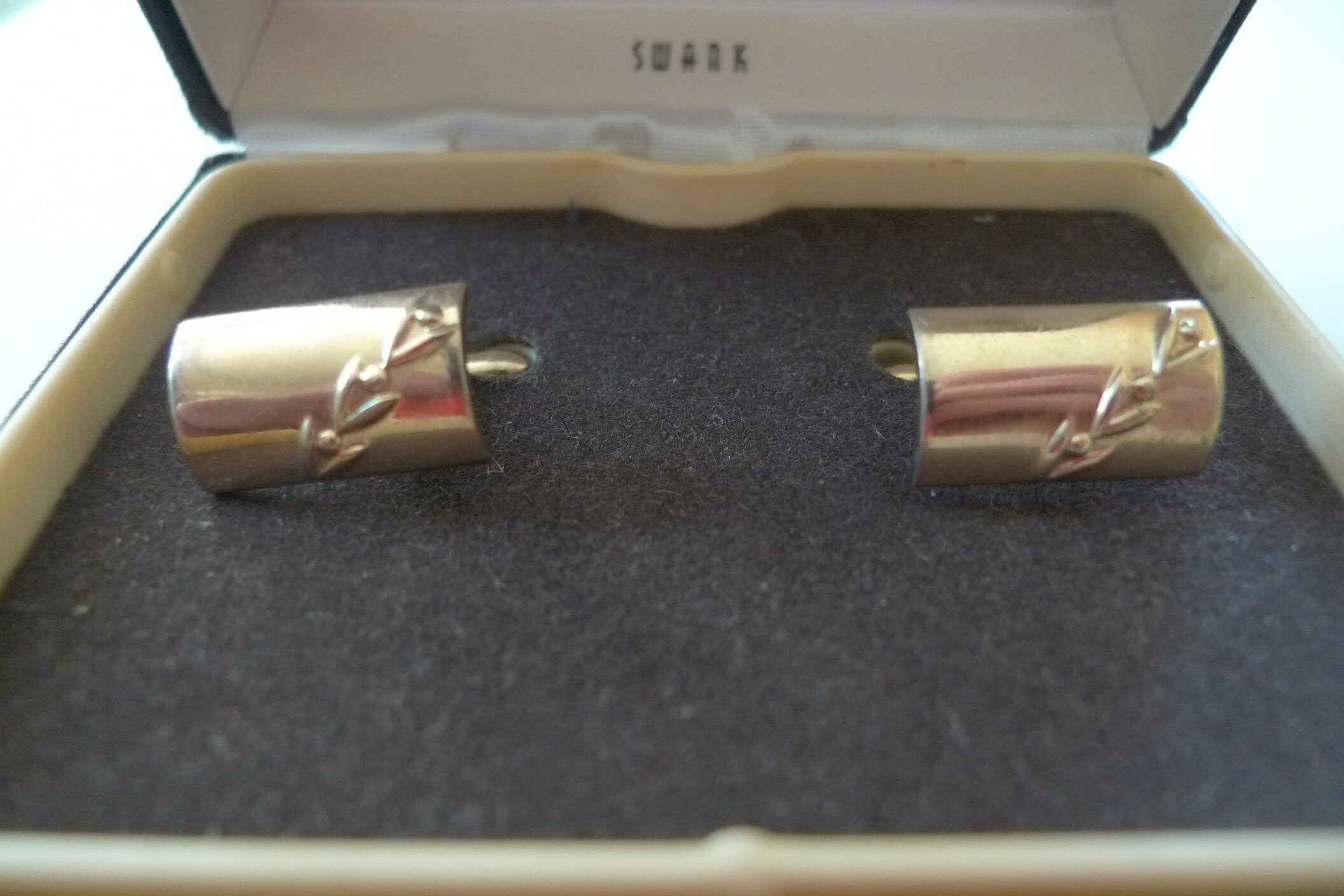 Vintage 60s Gold Art Deco Rockabilly Swank Cuff Links In Original Box ...