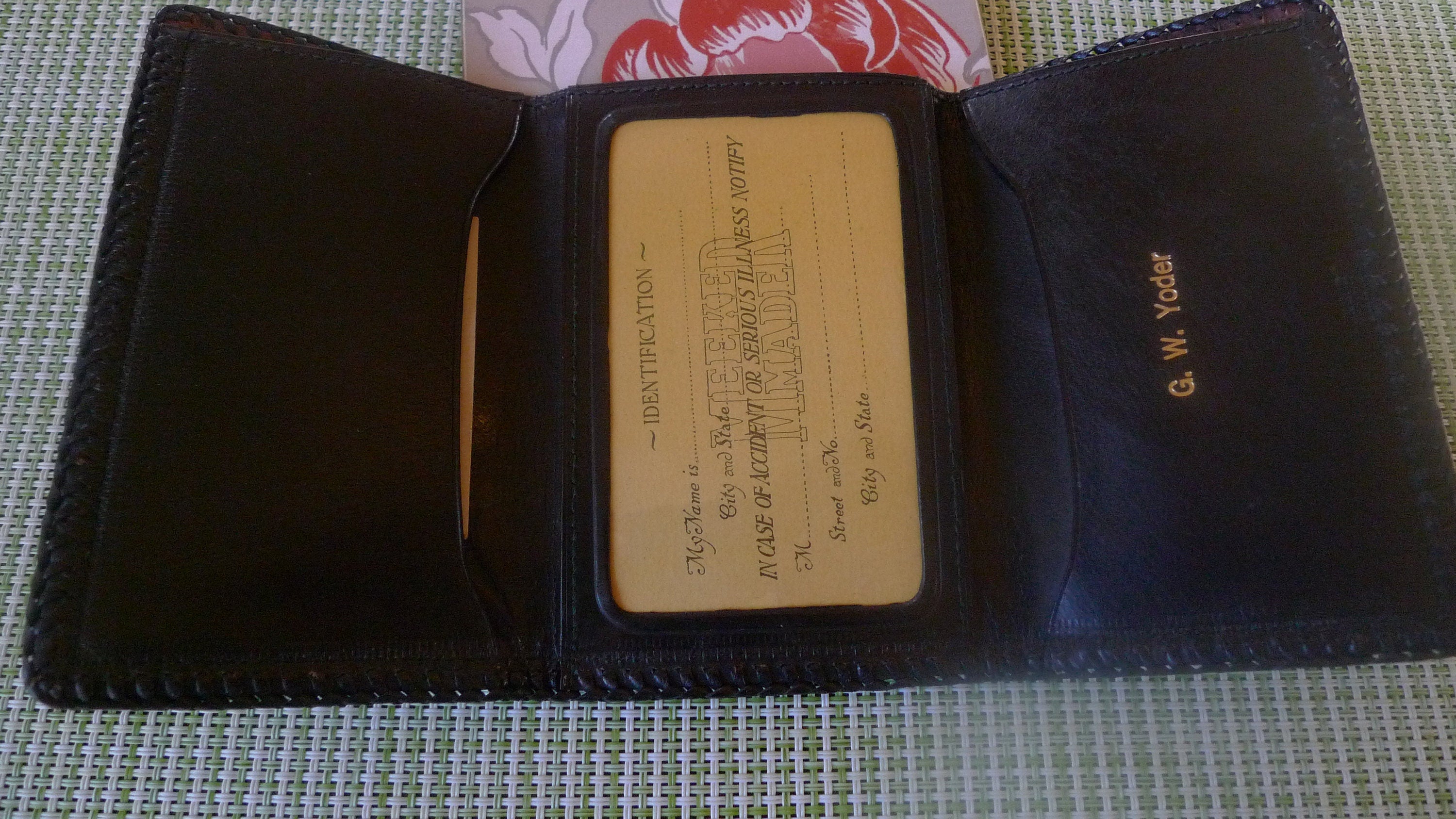 Vintage Two Fold 40s Brown Tooled Golf Themed Steerhide Leather Wallet ...