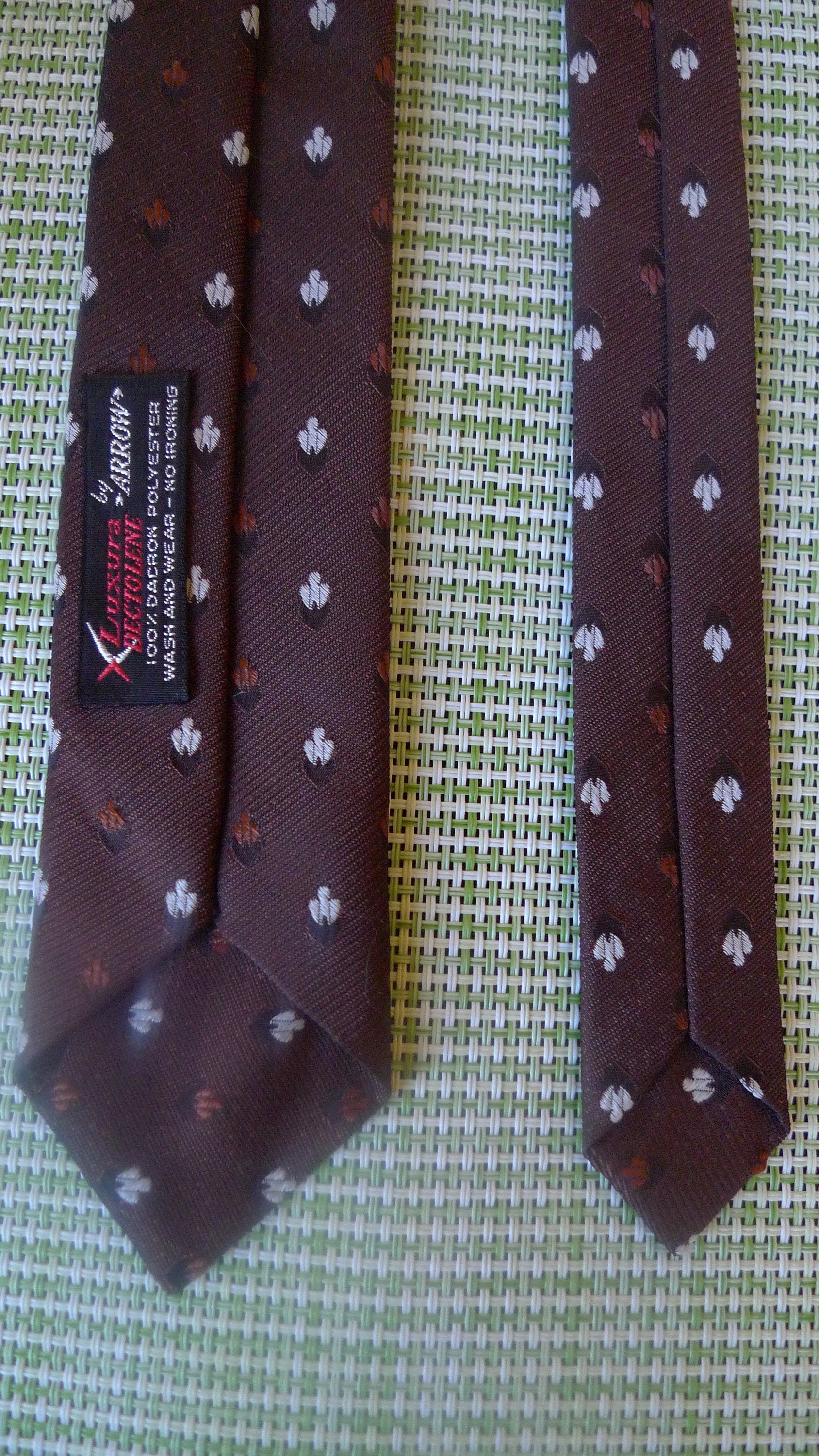 Vintage Very Thin Brown 50s Rockabilly Satin Acetate Tie by Arrow ...