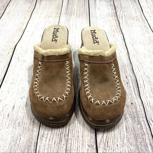 Vintage 90's Sherpa and Leather Platform Clogs Mules by Mudd | Shop ...